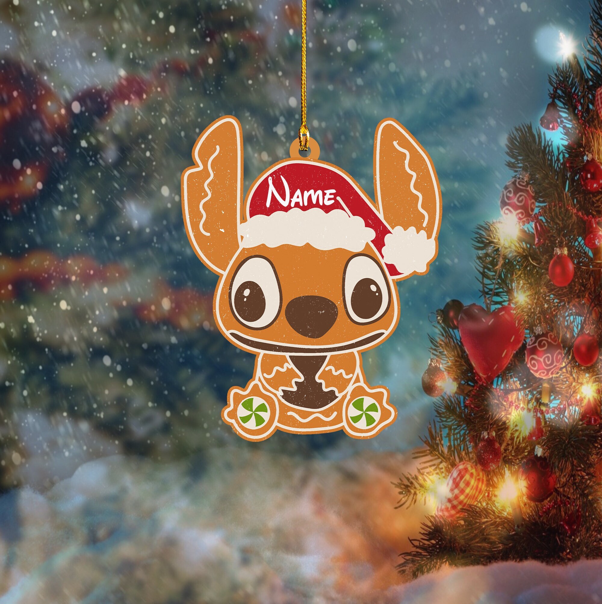 Personalized Stitch Gingerbread Ornament, Disney Gingerbread - Inspire ...