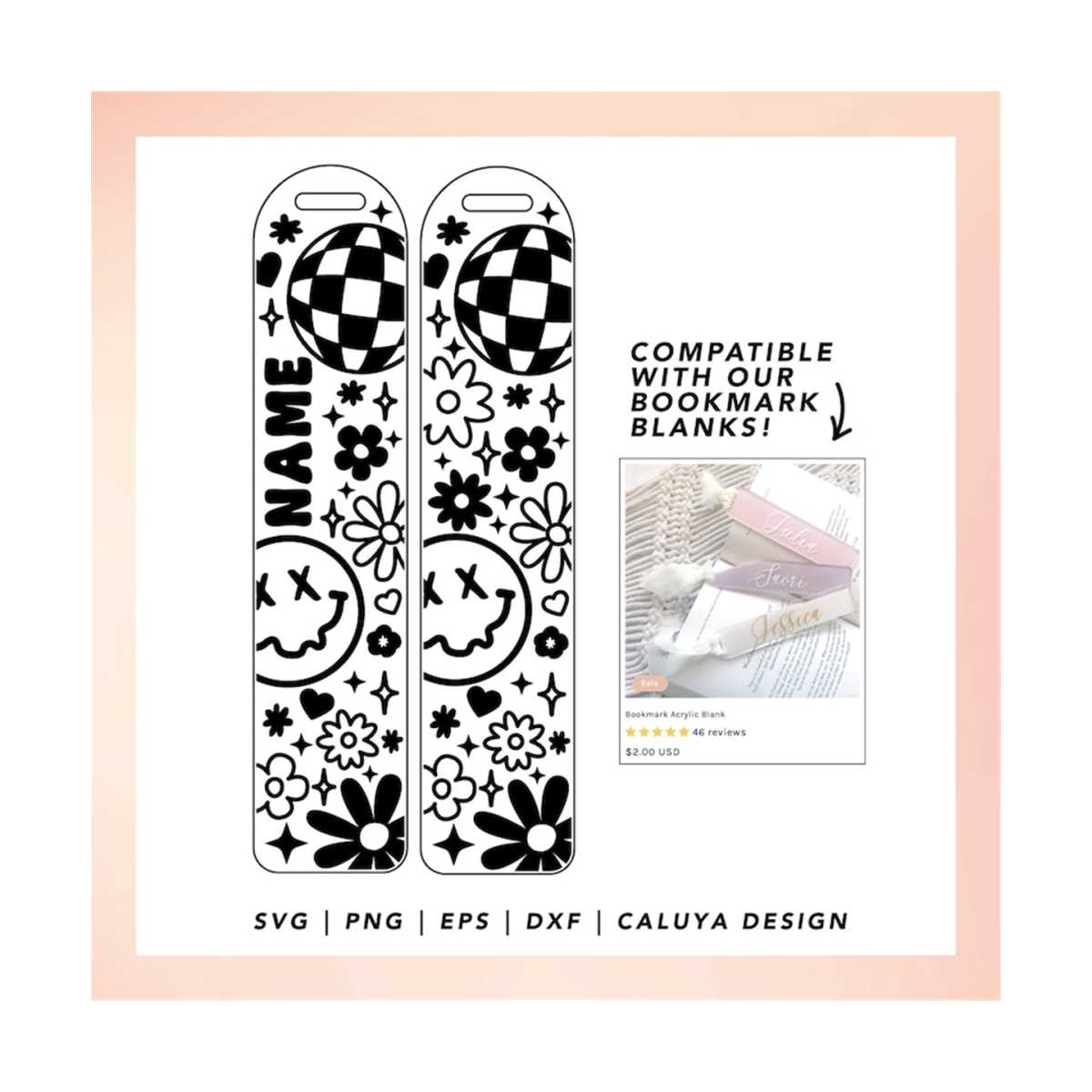 Bookmark SVG, Bookmark template SVG, Y2K SVG, Disco Ball svg - Inspire ...