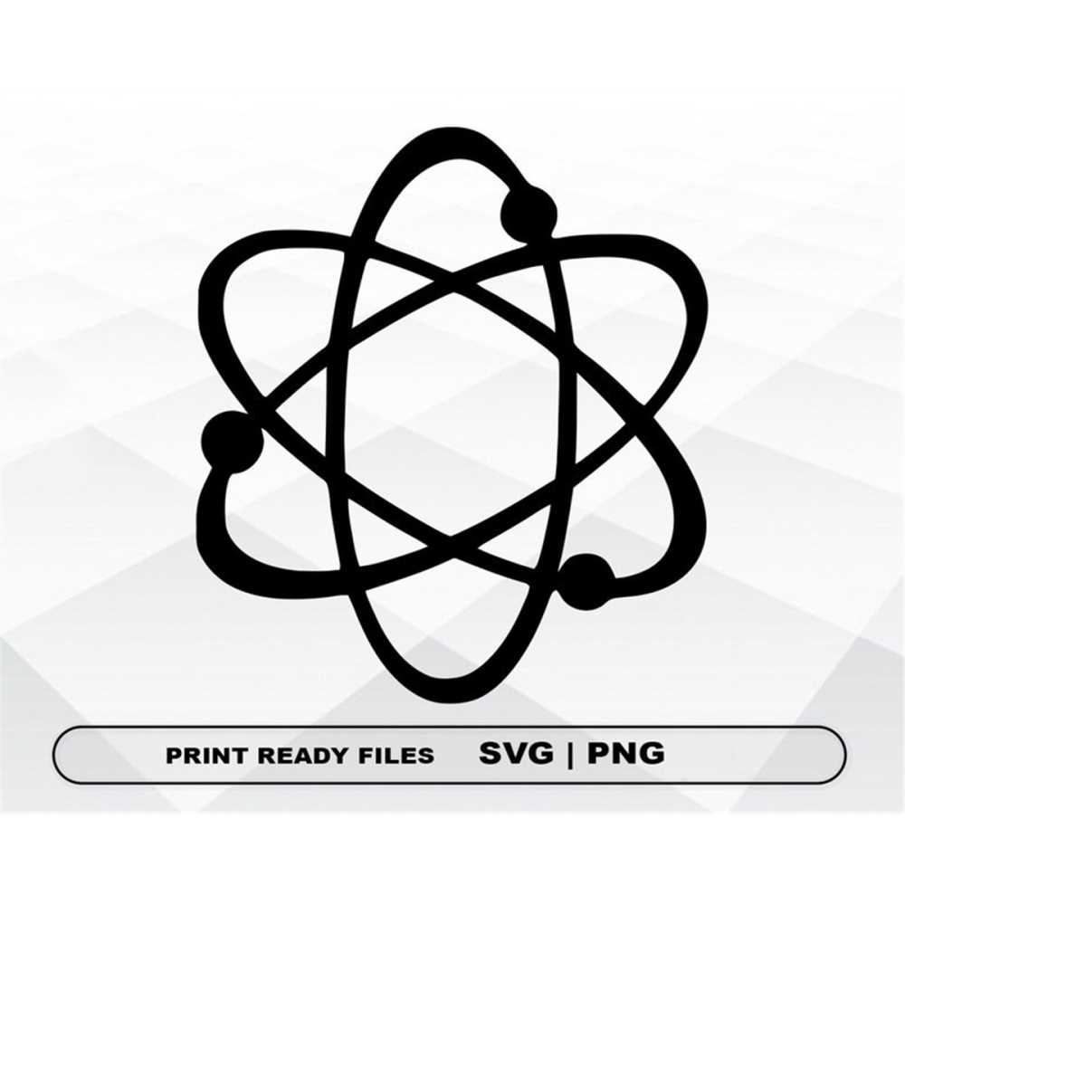 Atom Proton Neutron SVG and PNG Files Clipart, atom Print SV - Inspire ...