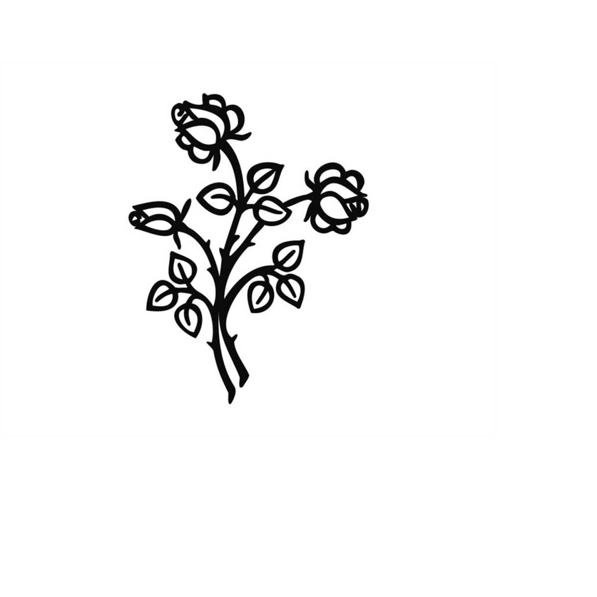 Roses Svg, Rose Drawing Svg, Flowers Silhouette Cutting File - Inspire ...