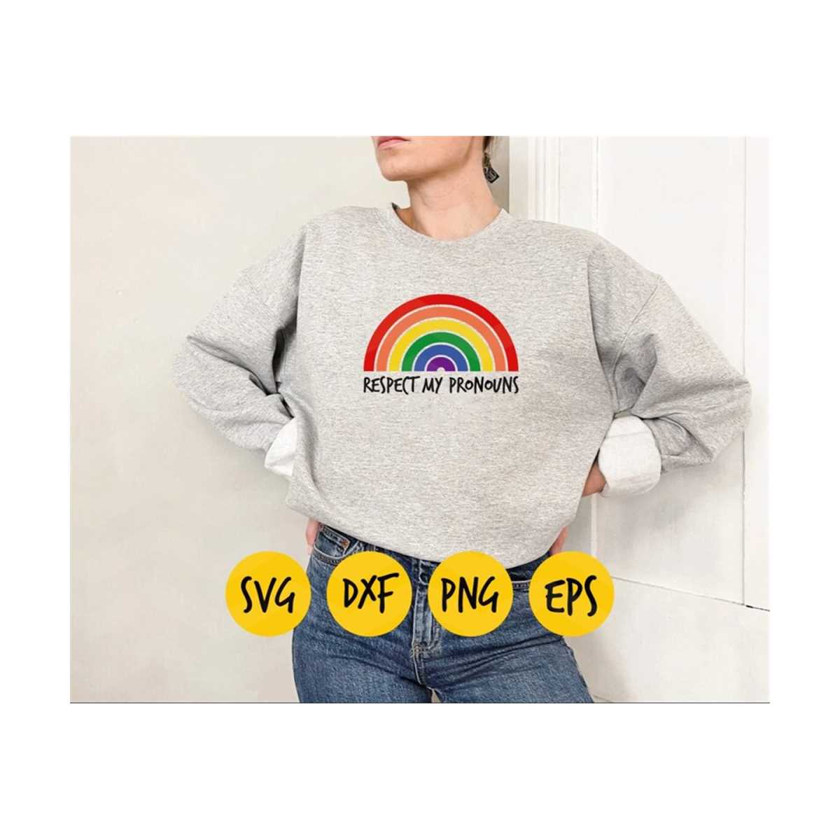 Respect My Pronouns Svg Lgbtq Bisexual Flag Svg Pride Fla Inspire