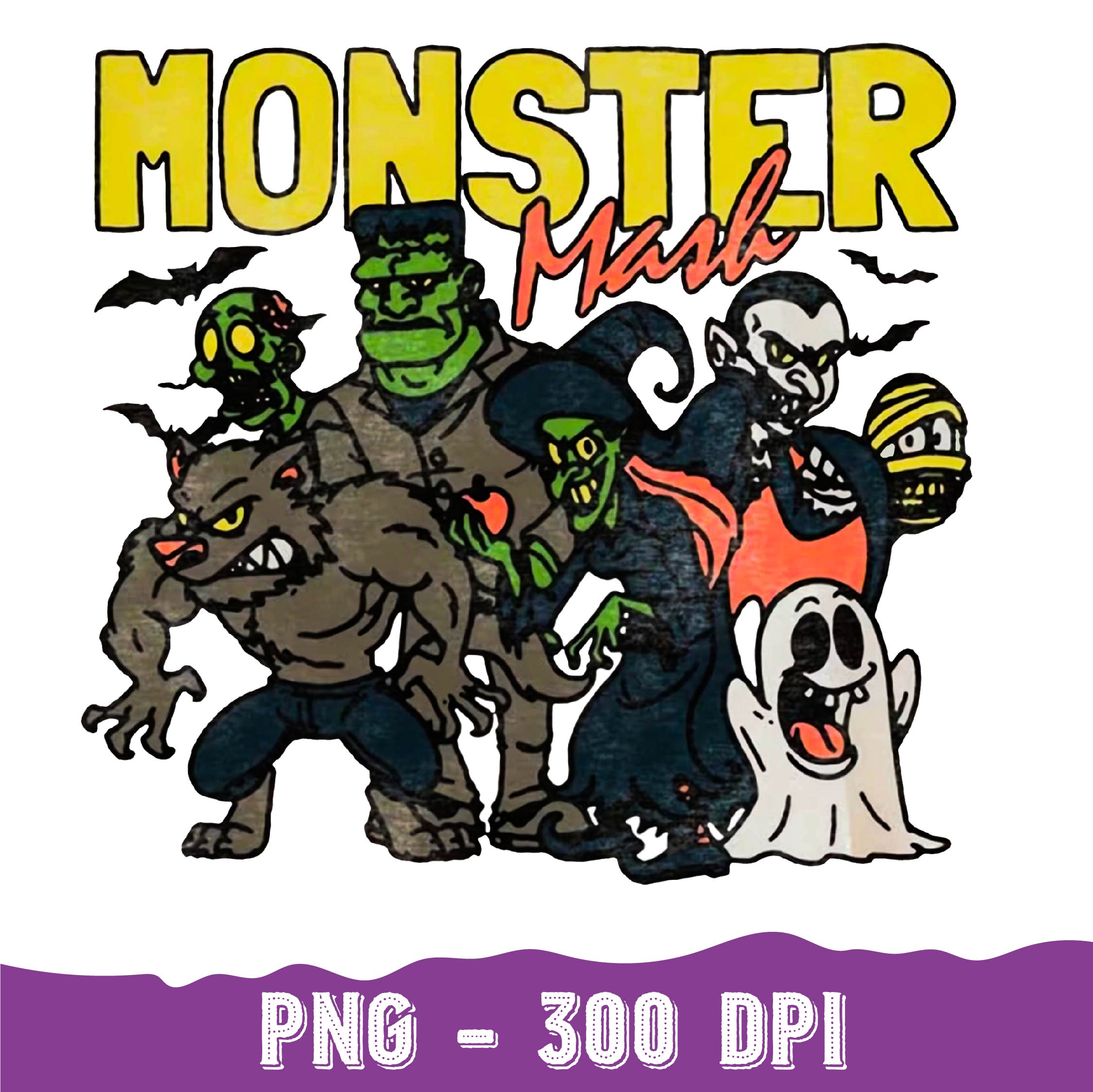 Retro Halloween Digital File, Monster Mash png, Vintage Ghos | Inspire ...