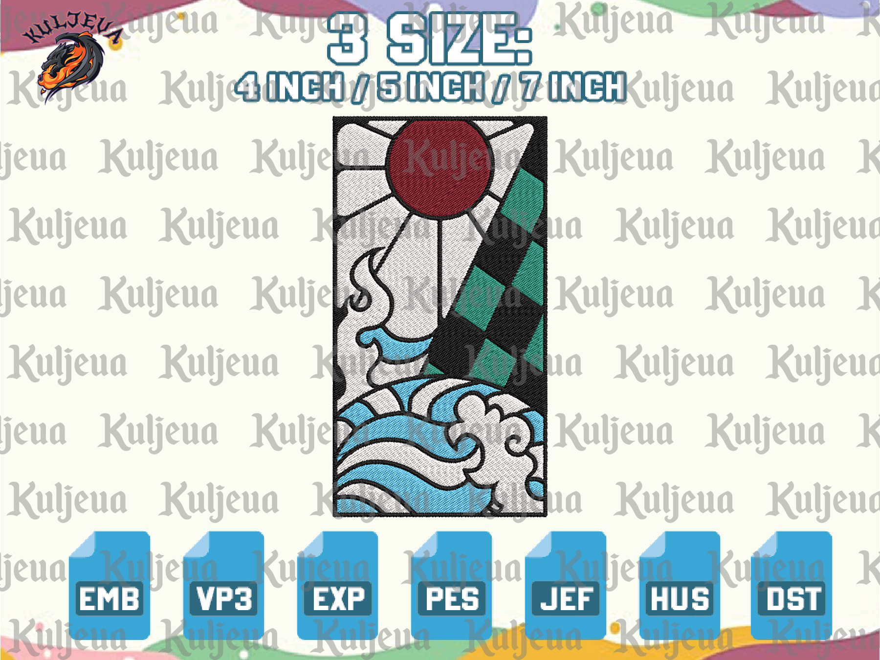 Demon Slayer Embroidery, Anime Embroidery, Logo Demon Slayer - Inspire ...