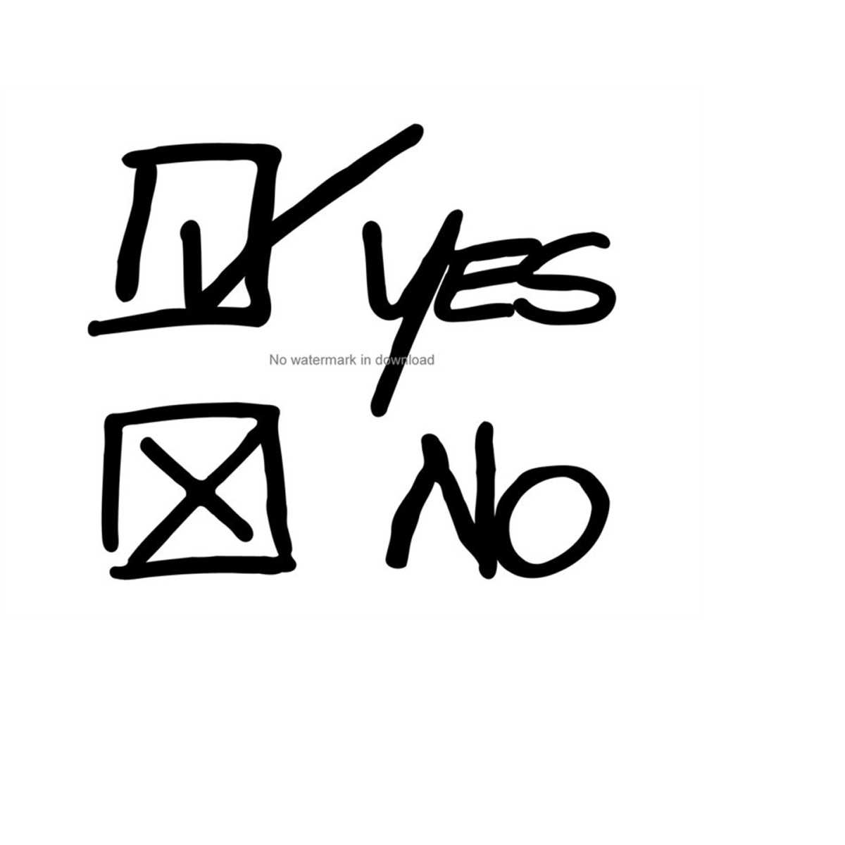 Check Boxes Instant Download, Yes No Check Boxes Svg Cutting - Inspire ...