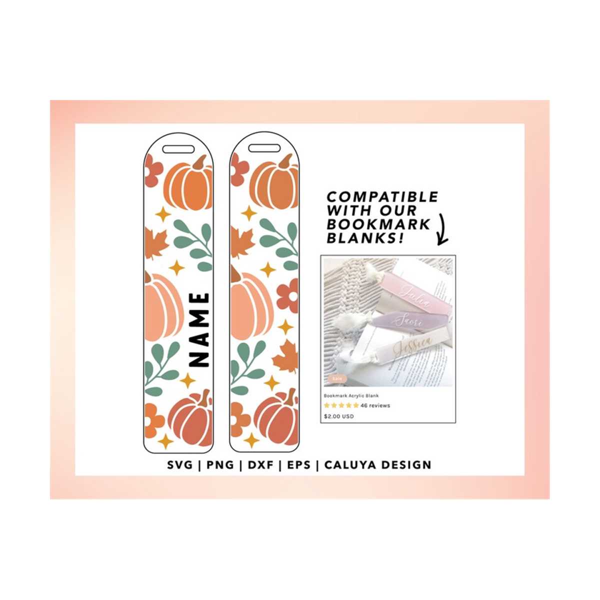 Bookmark SVG | Bookmark template SVG | Retro Pumpkin SVG | F | Inspire ...