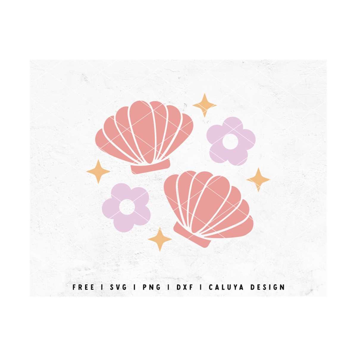 Seashell SVG | Mermaid SVG | Retro Summer SVG | Retro Flower | Inspire ...