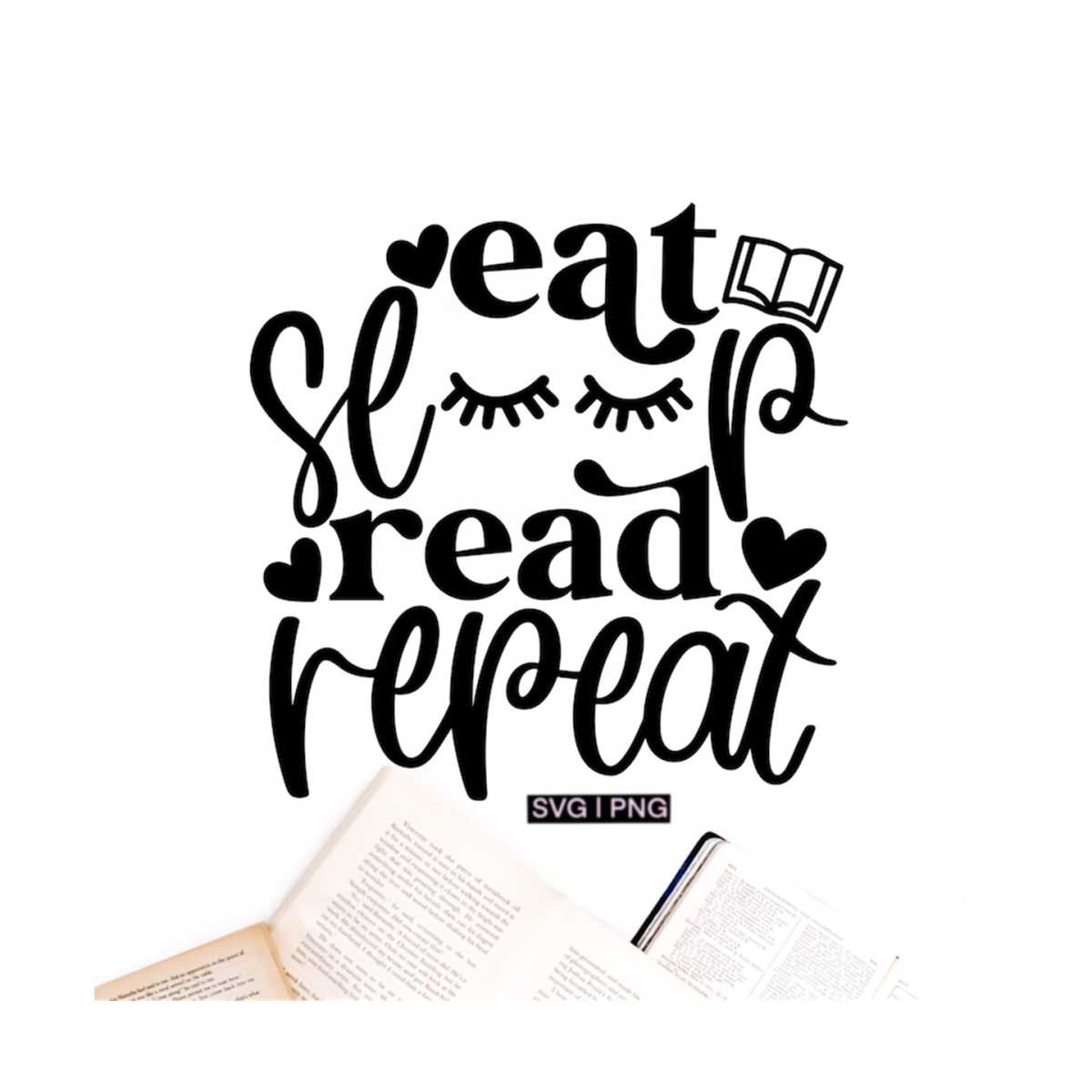 Eat sleep read repeat svg, book lover svg, librarian svg, ha | Inspire ...
