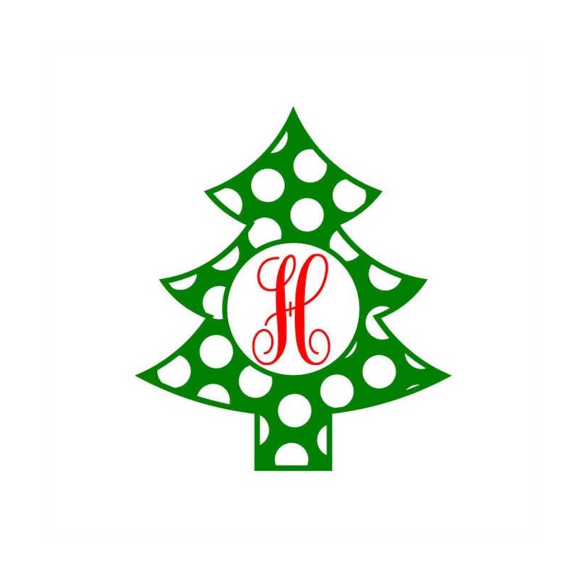 Christmas Tree Monogram Frame SVG, Christmas SVG, Digital Do - Inspire ...