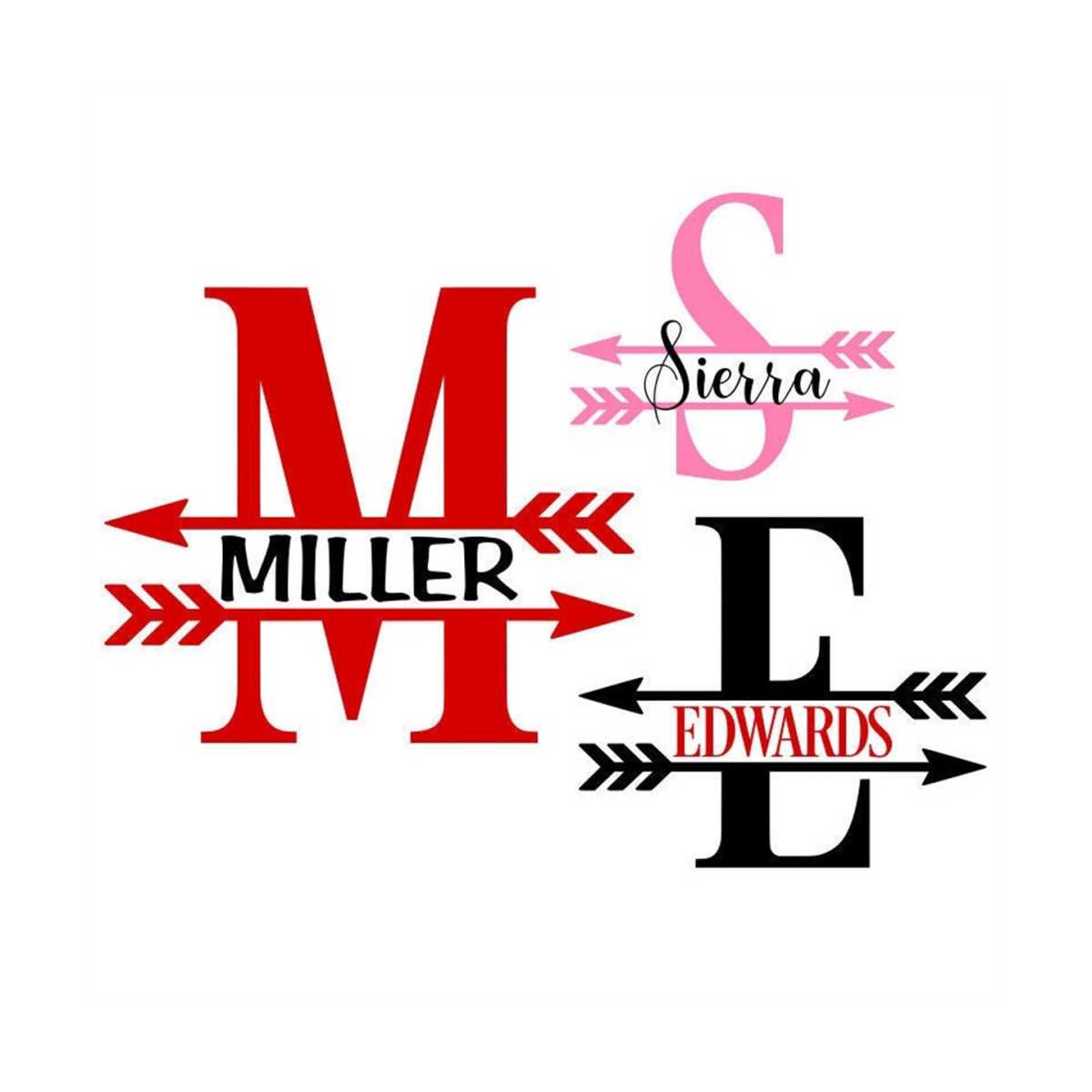 Split Monogram SVG/DXF/PNG, Split Arrows Frame Alphabet, Dig | Inspire ...