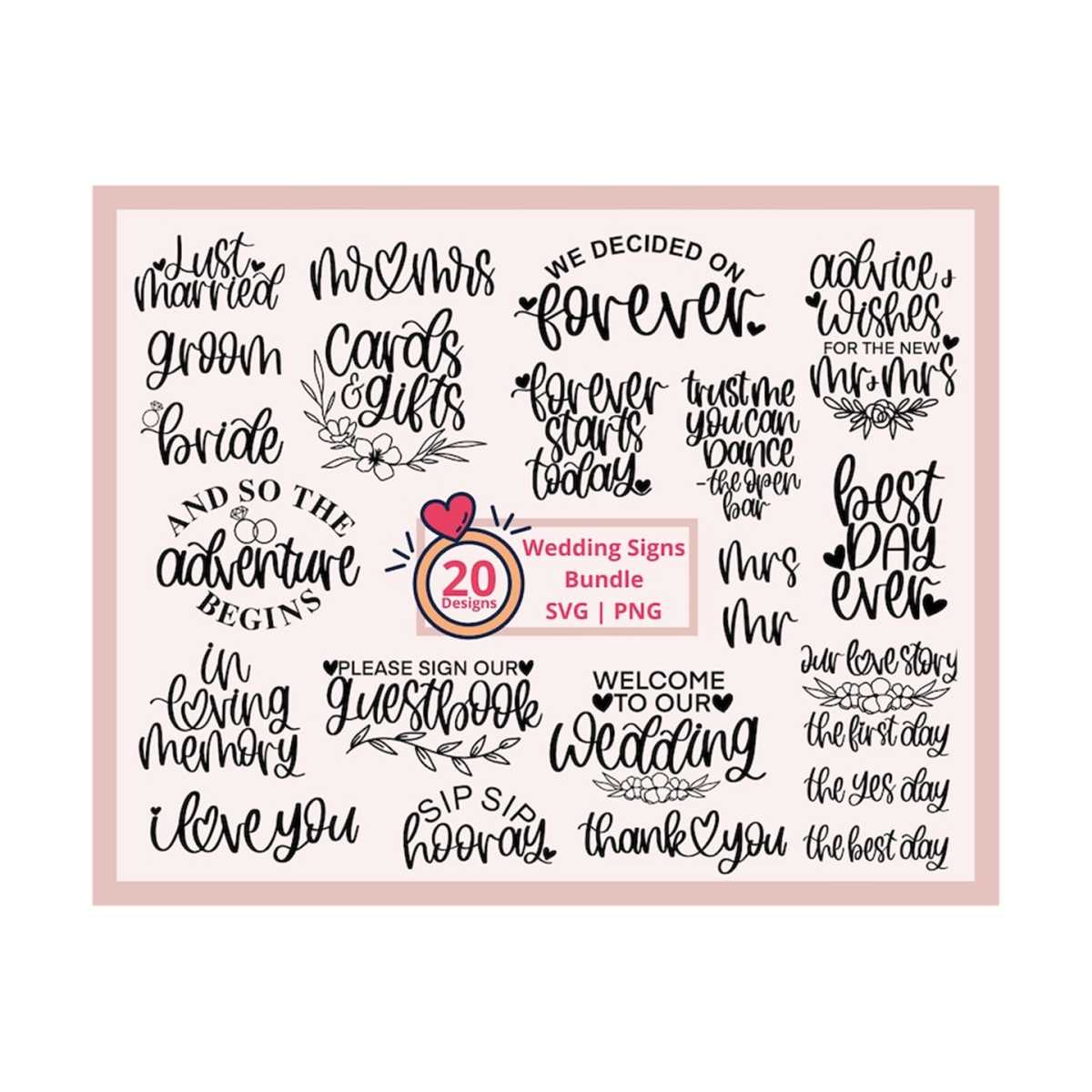 wedding signs svg - Inspire Uplift