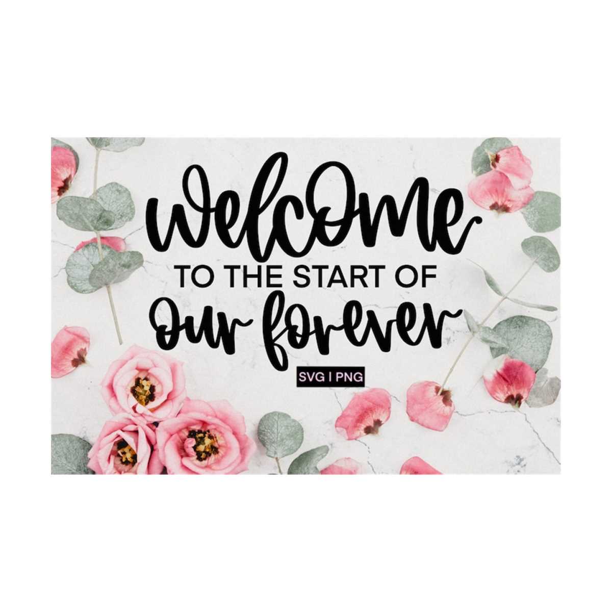Welcome to the start of our forever svg, wedding sign svg, w | Inspire ...