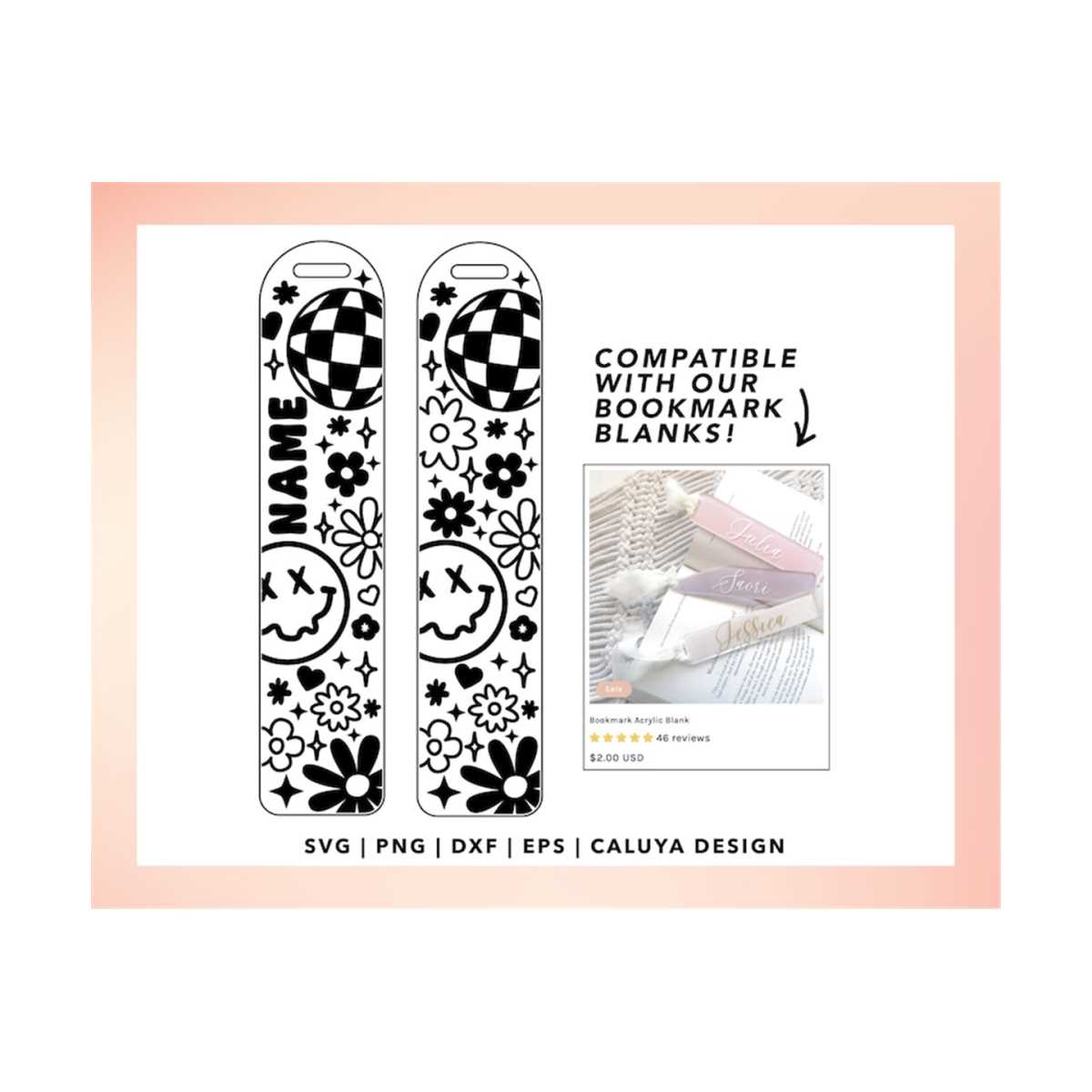 Bookmark SVG | Bookmark Template SVG | Y2K SVG | Disco Ball | Inspire ...