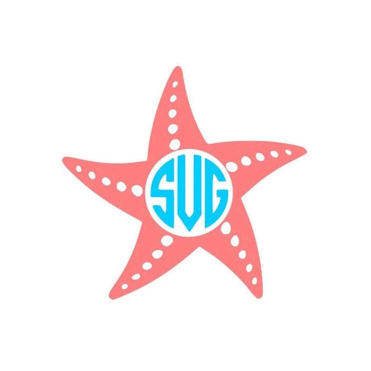 Starfish SVG, Starfish Monogram Frame SVG, Beach SVG, Digita | Inspire ...