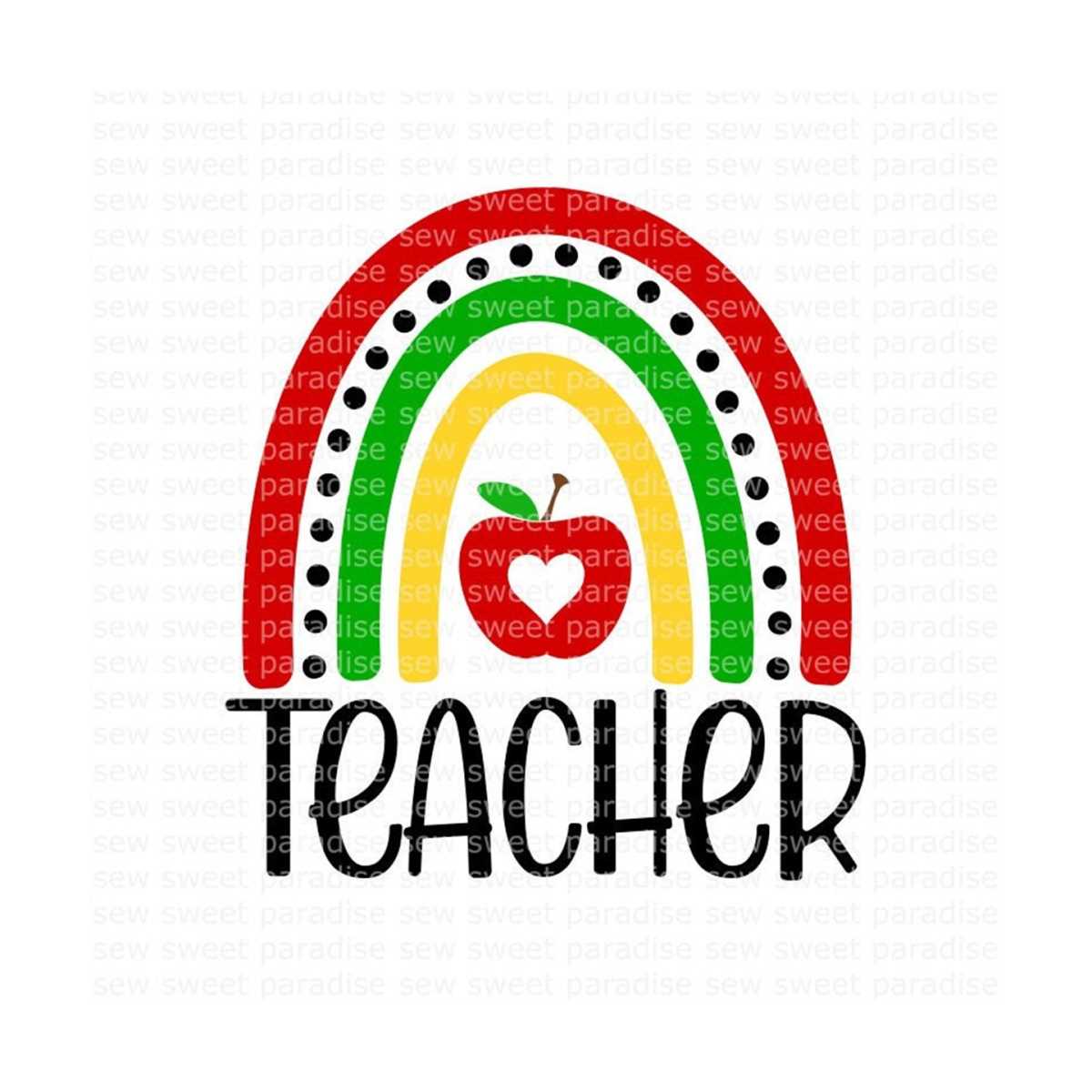 Teacher SVG, Teacher Rainbow SVG, Teacher Sign PNG, Back to | Inspire ...