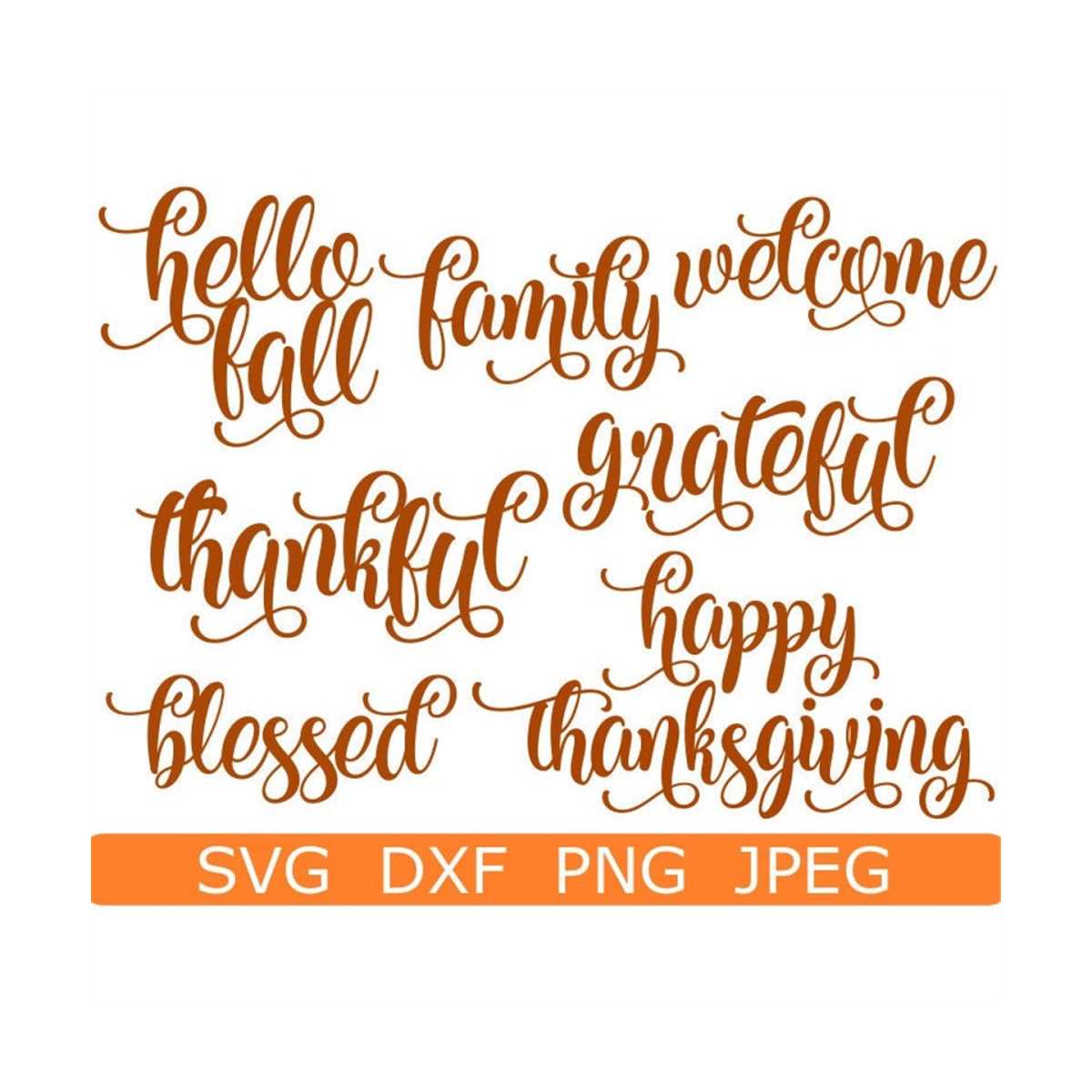 Fall Script Fancy Words SVG, Word Art SVG, Thanksgiving, Dig - Inspire ...