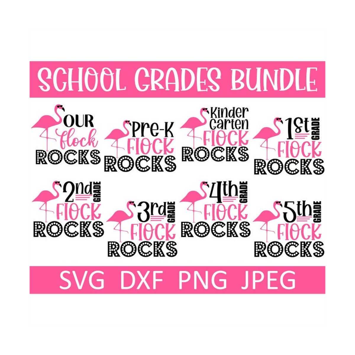 School SVG Bundle, Flamingo SVG, Our Flock Rocks SVG, Digita - Inspire ...