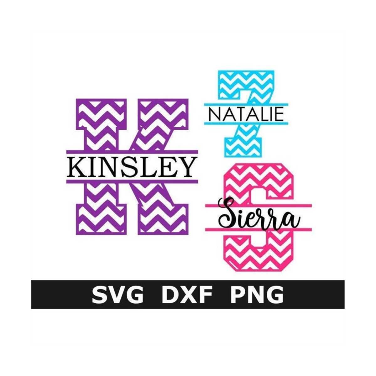 Split Monogram SVG/DXF/PNG, Split Chevron Alphabet, School M | Inspire ...