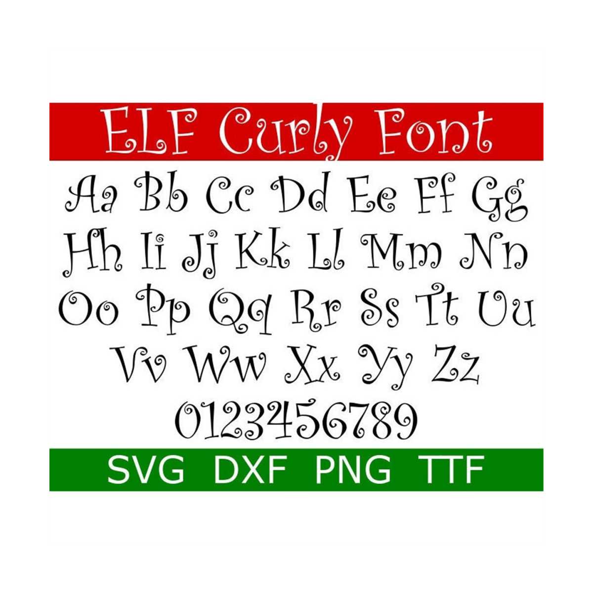 Curly Font SVG TTF, Curl Letters, Curly Cue Font, Elf Font, | Inspire ...