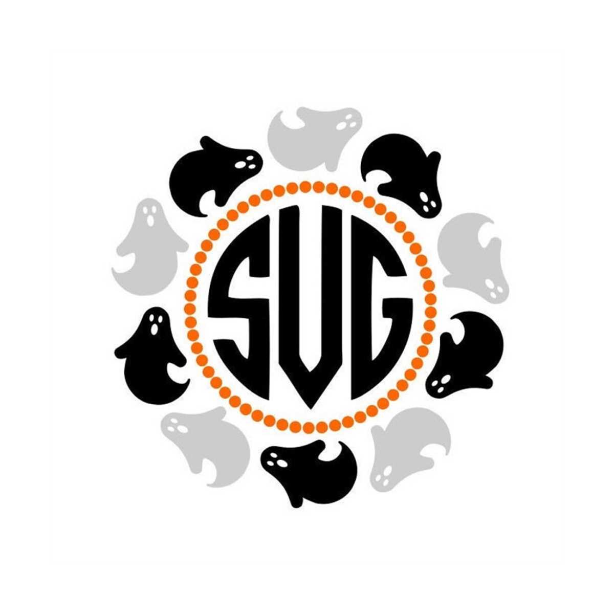 Ghost SVG, Ghost Monogram Frame SVG, Halloween SVG, Digital | Inspire ...