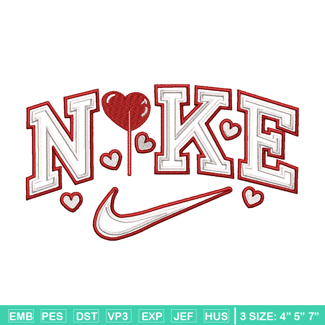 Nike heart cute embroidery design, Nike heart embroidery, Ni | Inspire ...