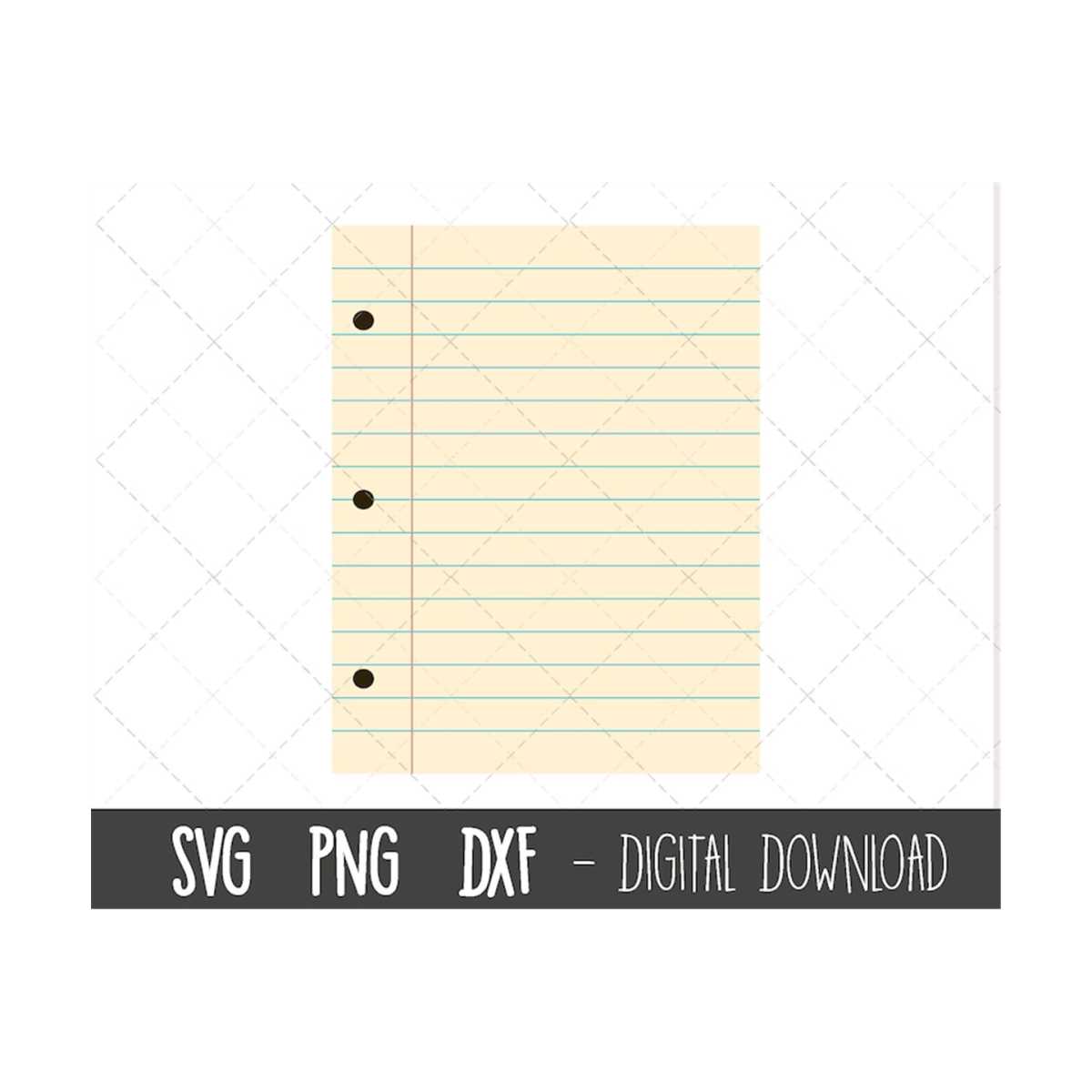 Lined notebook paper SVG, school paper svg, school clip art, | Inspire ...