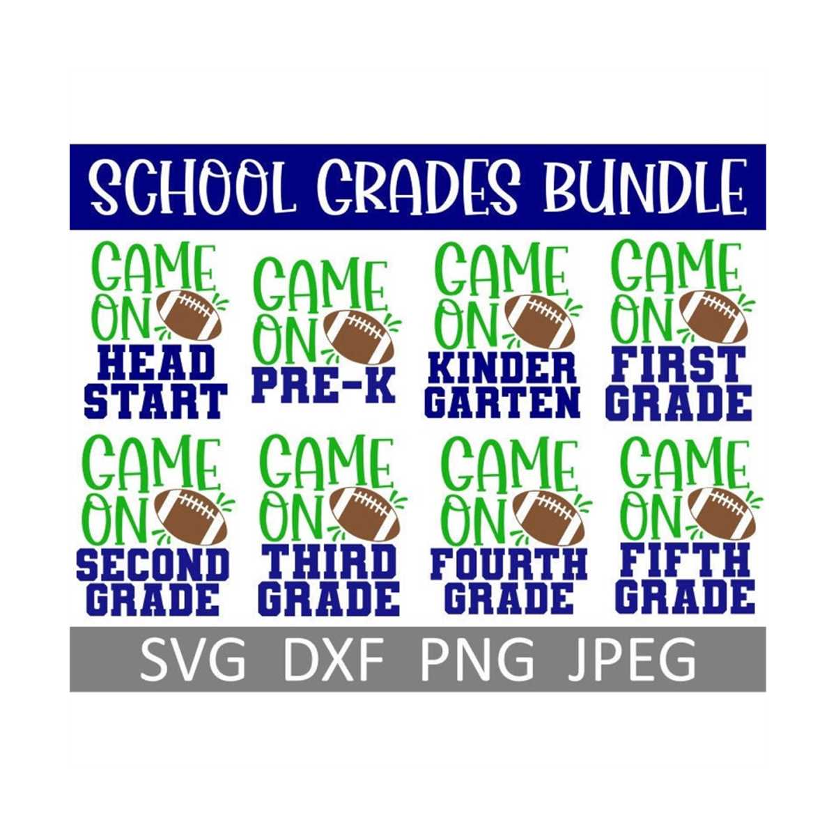 School SVG Bundle, Game on Football SVG, Football Shirt SVG, | Inspire ...