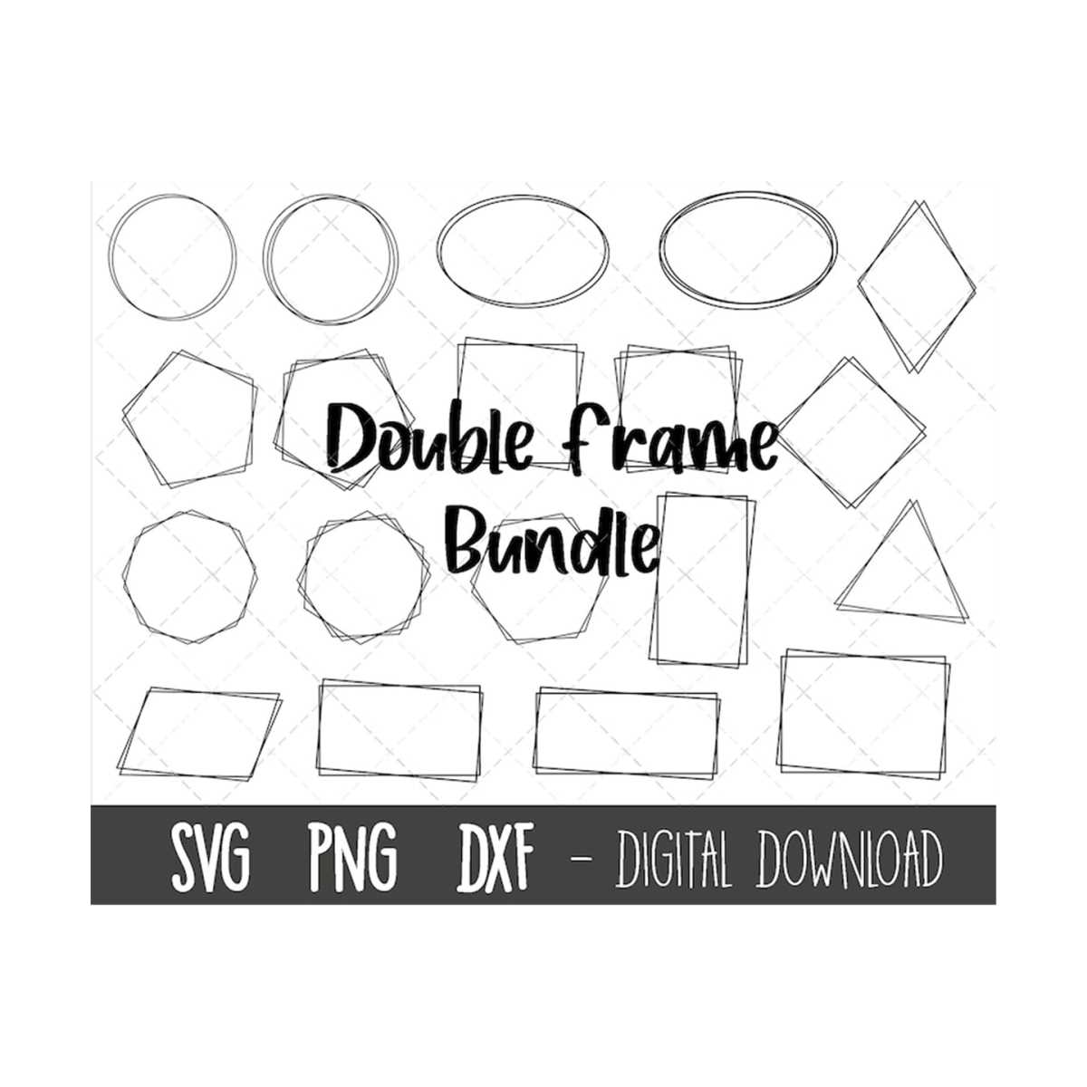 Double frame SVG, square frame svg, name frame clipart, circ | Inspire ...