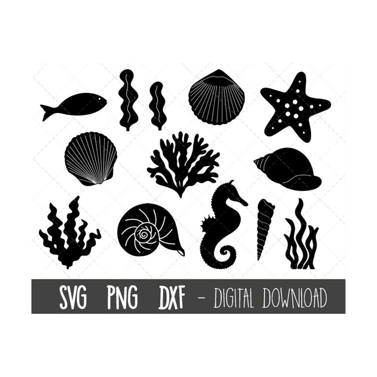 Ocean animals SVG, Under the sea DXF, Seahorse svg, Ocean cl | Inspire ...