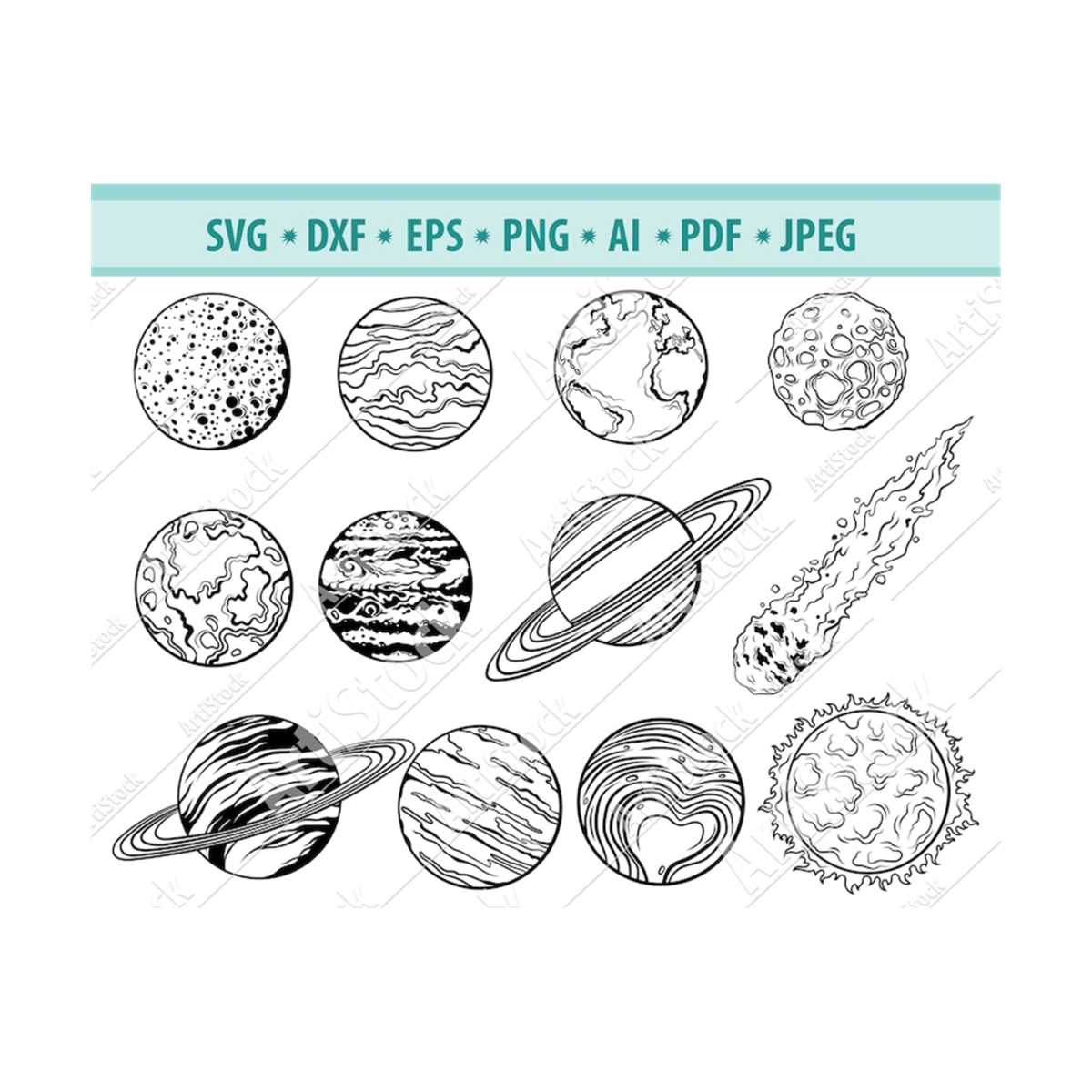 Solar System Svg, Planets Svg, Earth Svg, Astronaut Svg,Univ | Inspire ...