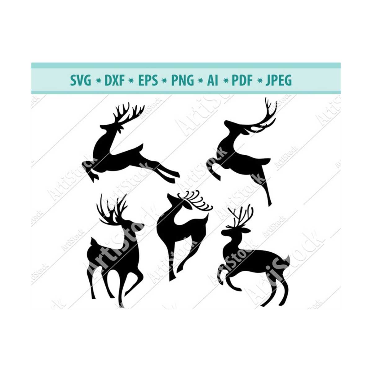Reindeer svg, Christmas reindeer svg file, running deer svg | Inspire ...