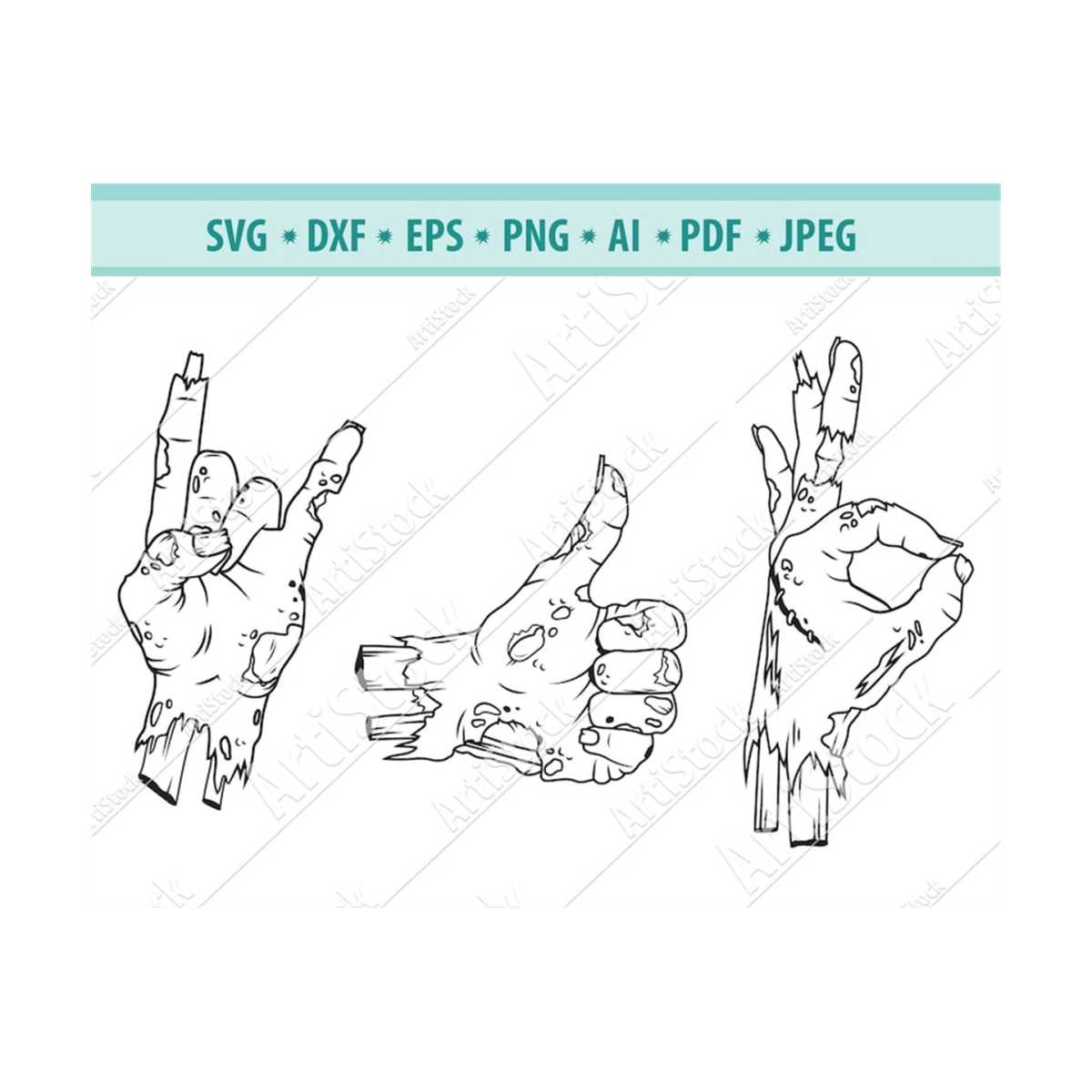 Halloween zombie hands Svg, Zombie hand gestures Svg, Zombie | Inspire ...