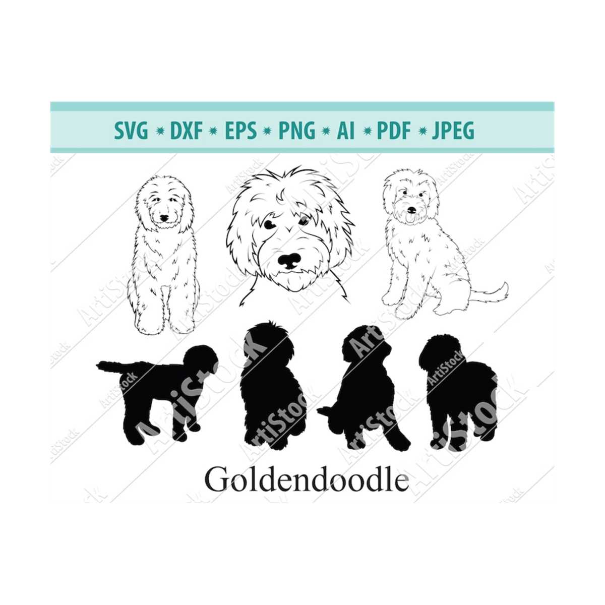 Goldendoodle SVG - Dog Silhouettes - Dogs SVG - Digital Cutt | Inspire ...