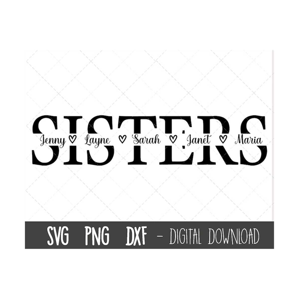 Sister SVG, Sibling svg, Sister split name frame svg, Sister - Inspire ...