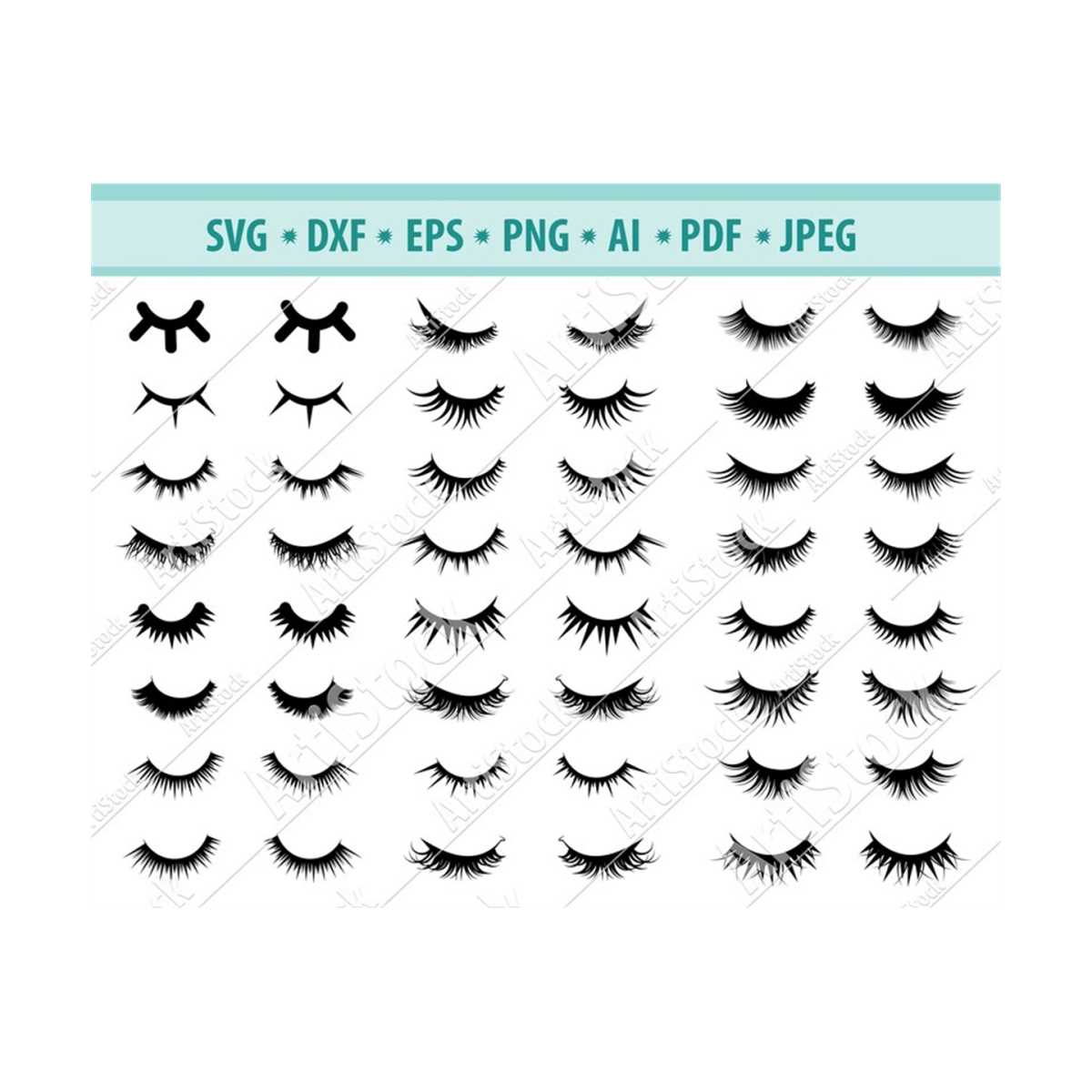 Eyelashes SVG Bundle | Lashes SVG | Eyes SVG Pack Cut File | - Inspire ...