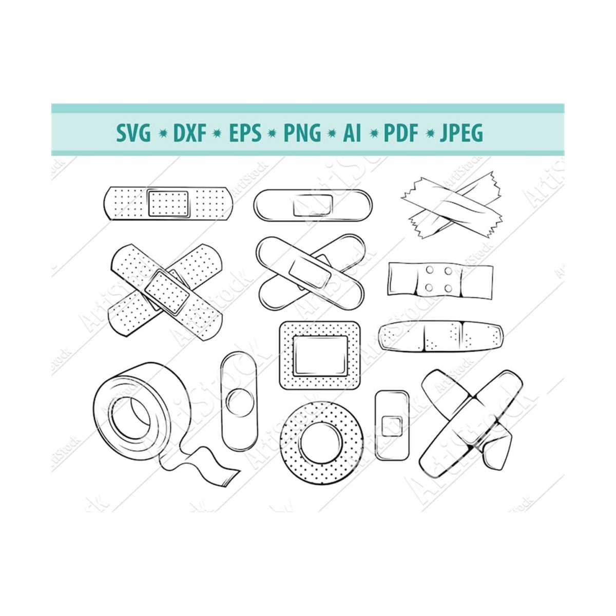 Bandage Svg Bundle, Bandaid clipart, Plaster Svg ,First Aid | Inspire ...