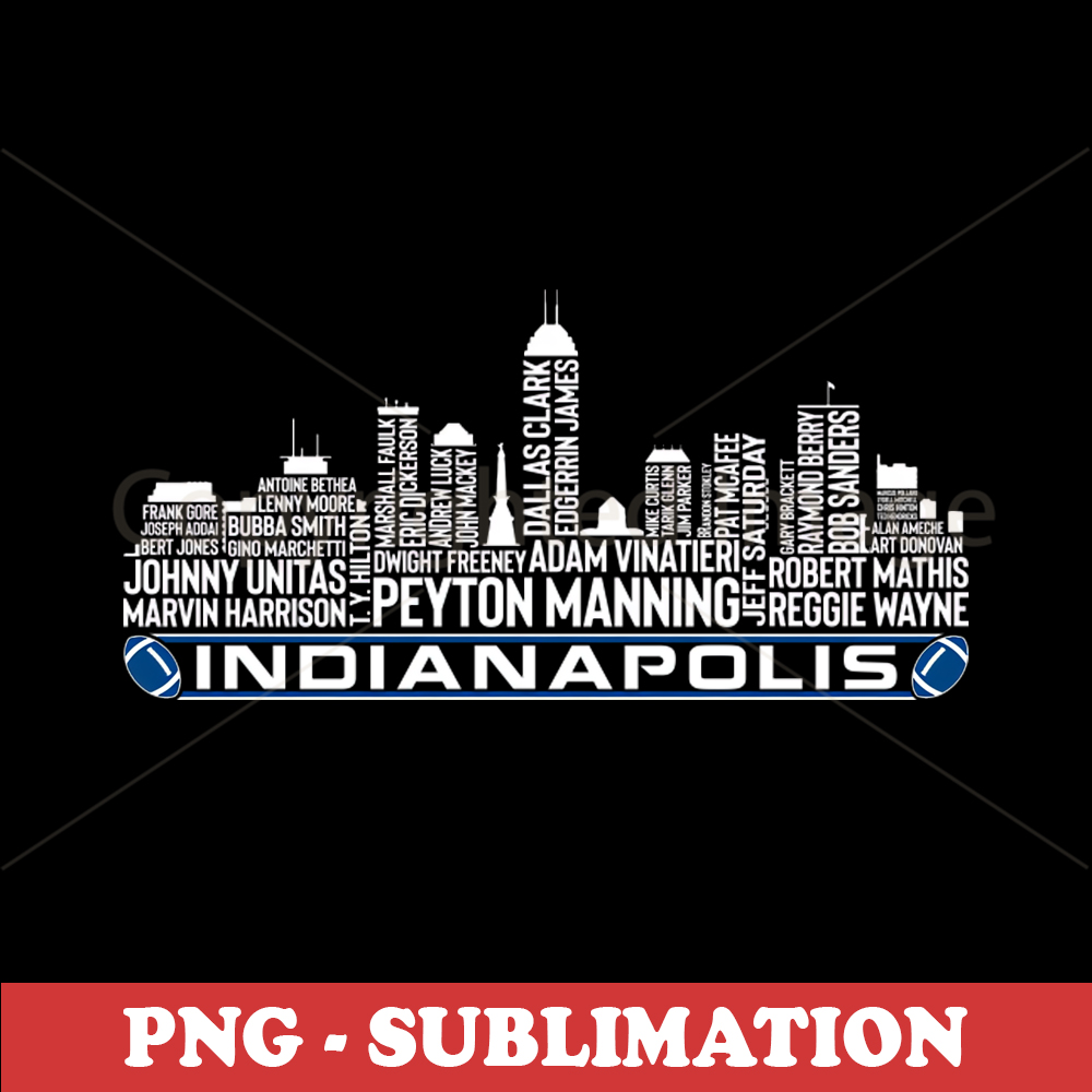 Indianapolis Football Legends - City Skyline - PNG Digital D | Inspire ...