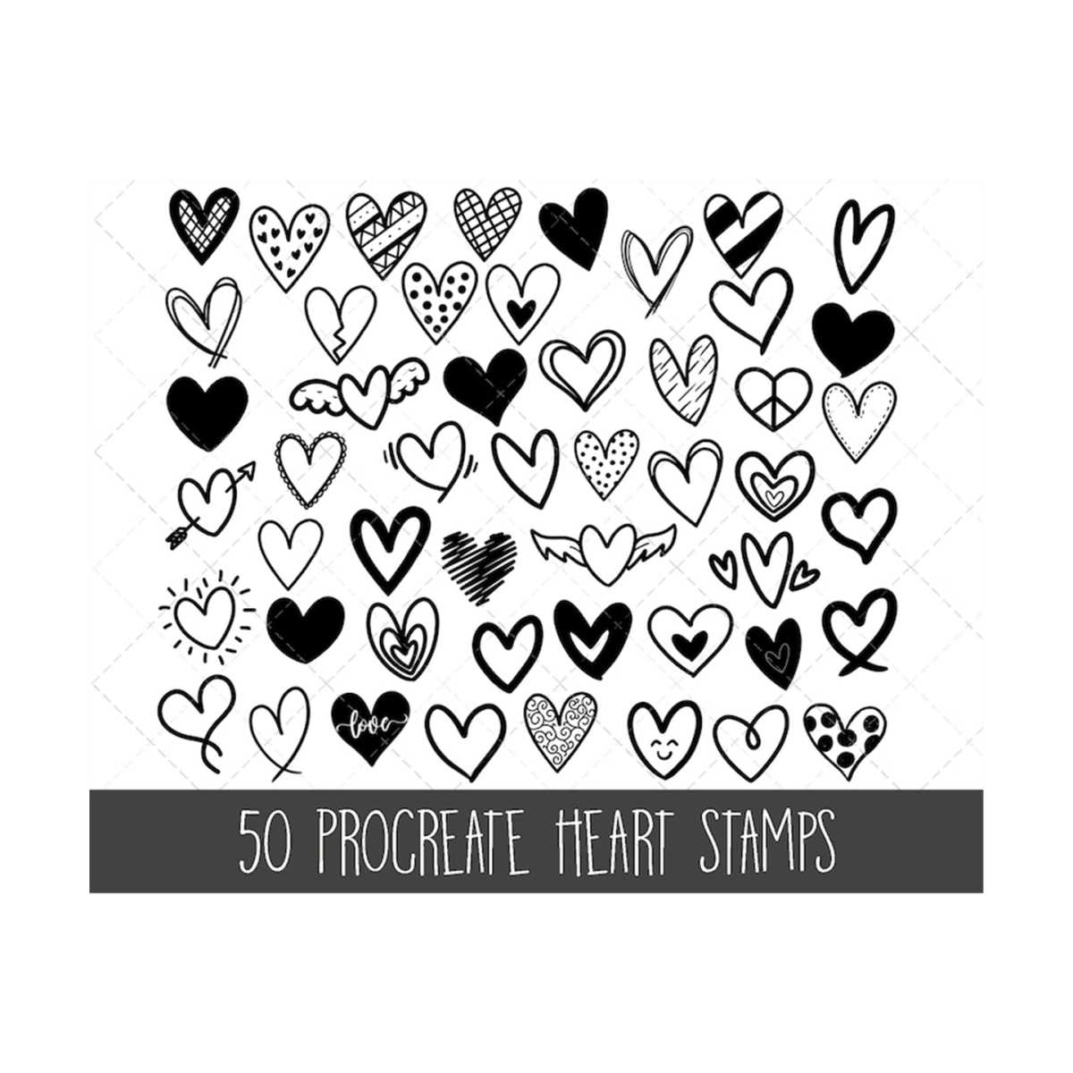 Procreate Heart Stamps, Procreate Valentines stamps, Procrea | Inspire ...