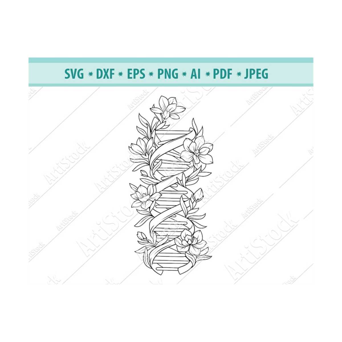 DNA molecule Svg, Flower Dna Svg, Double helix Svg, Genetic | Inspire ...