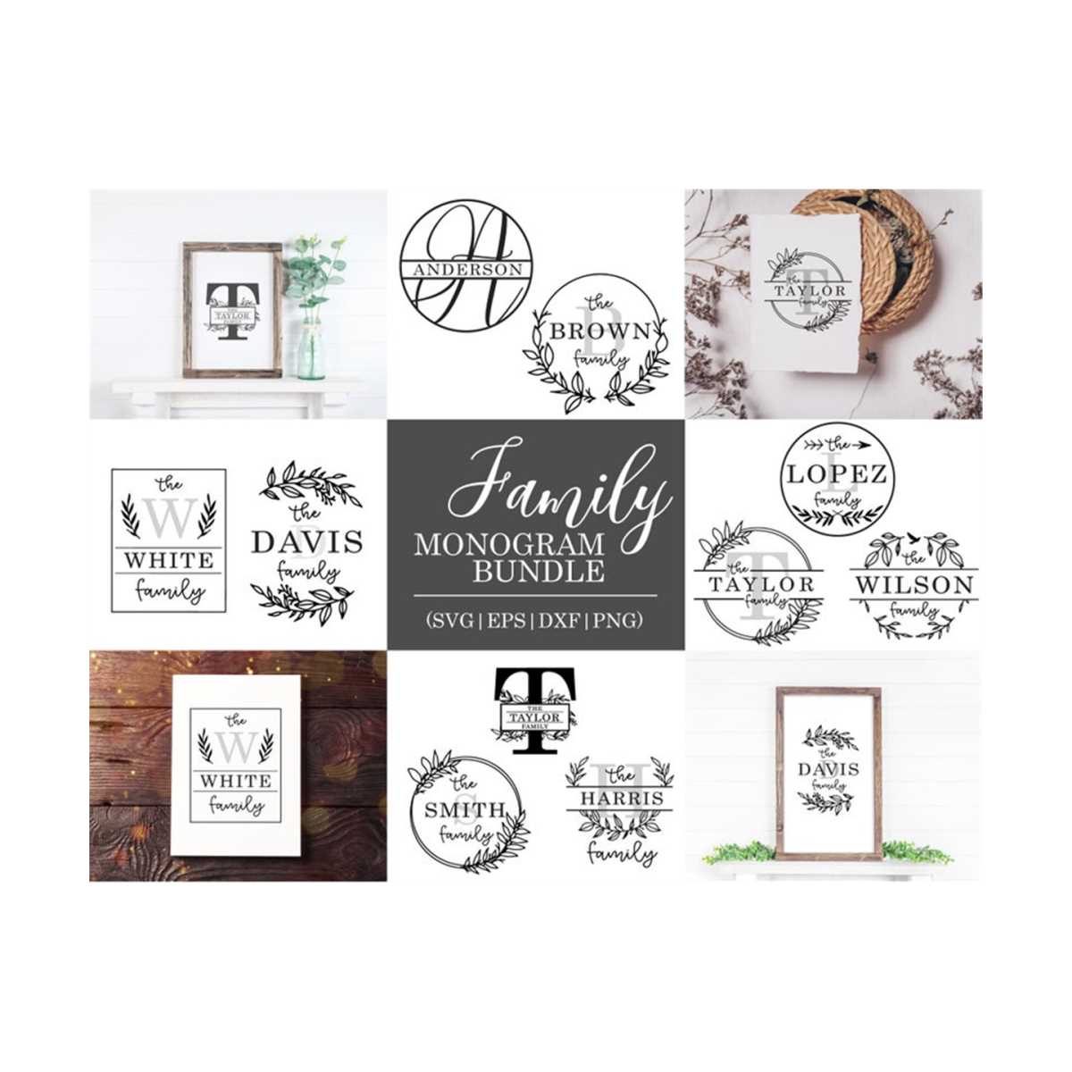 Split Monogram SVG | Wedding Monogram SVG | Botanical Frame | Inspire ...