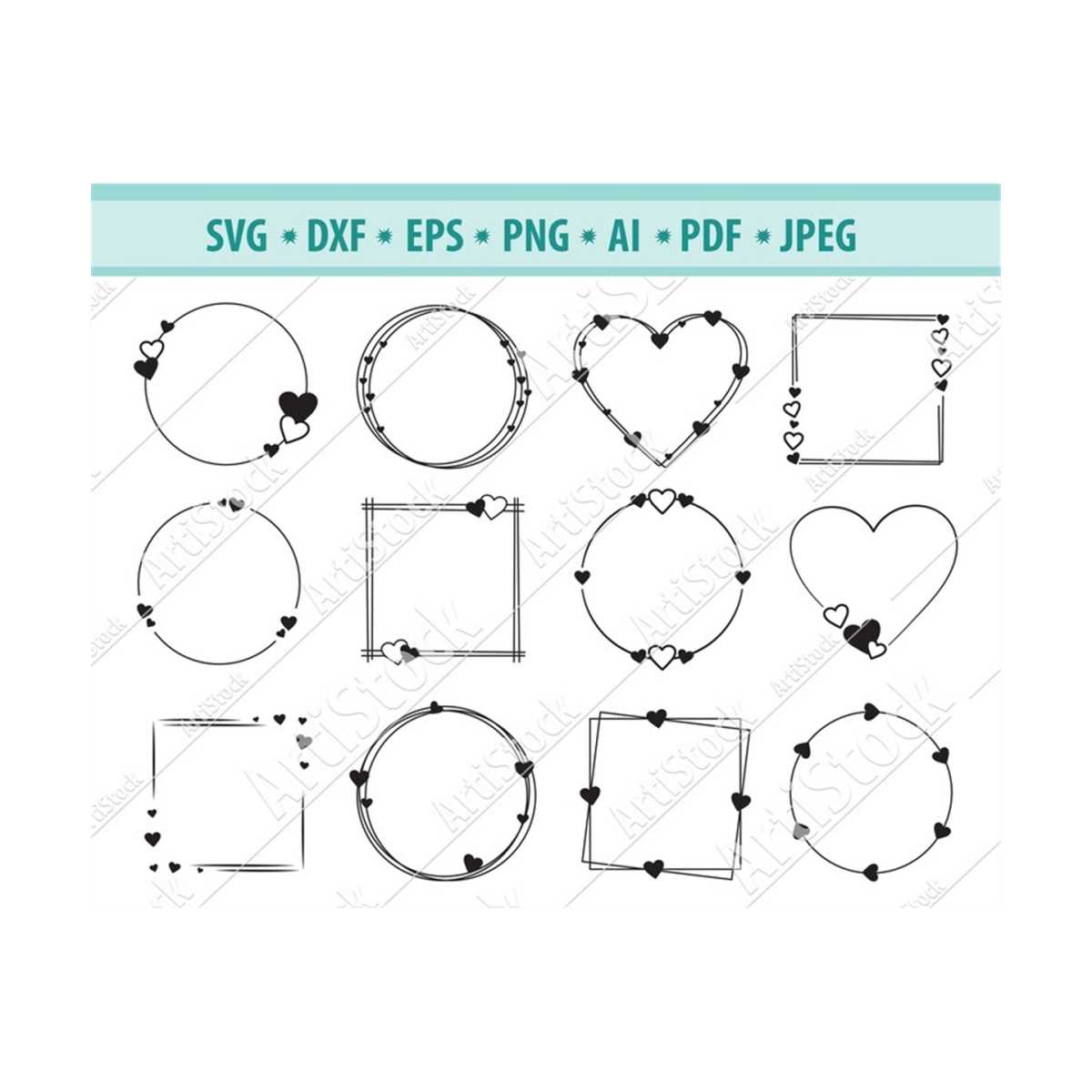 Heart frame Svg, Valentine Frame Svg, Love Wreath Svg, Roman - Inspire ...