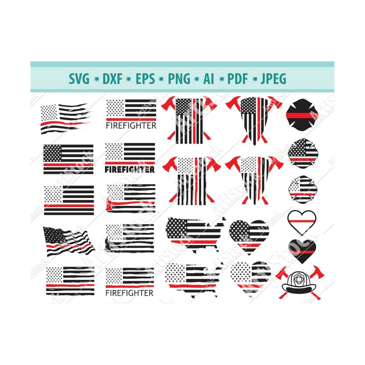 Thin Red Line Svg, Firefighter Flag SVG, Red Line Flag Clipa | Inspire ...