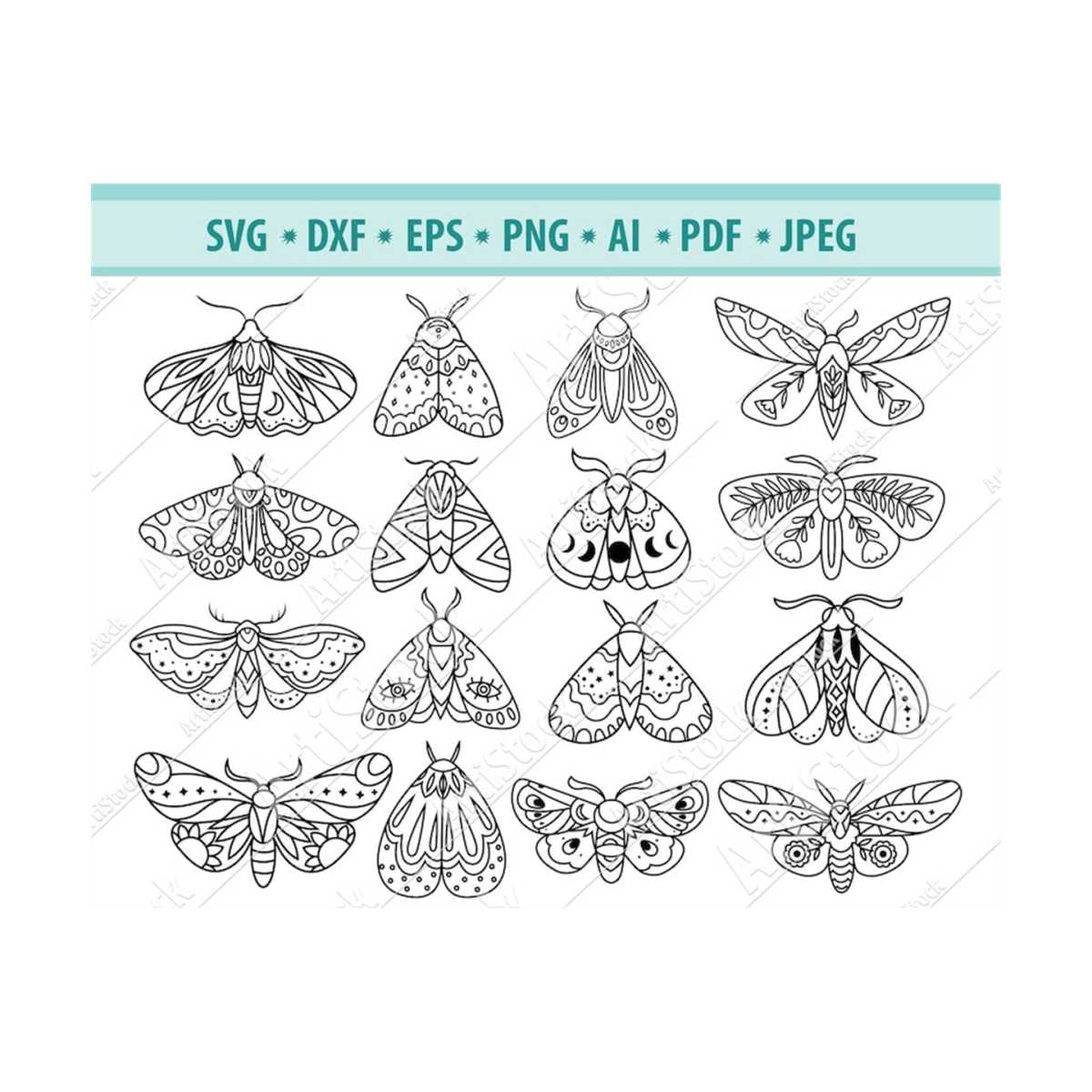 Moth svg Bundle, Celestial clipart, Star svg, Files for cric | Inspire ...