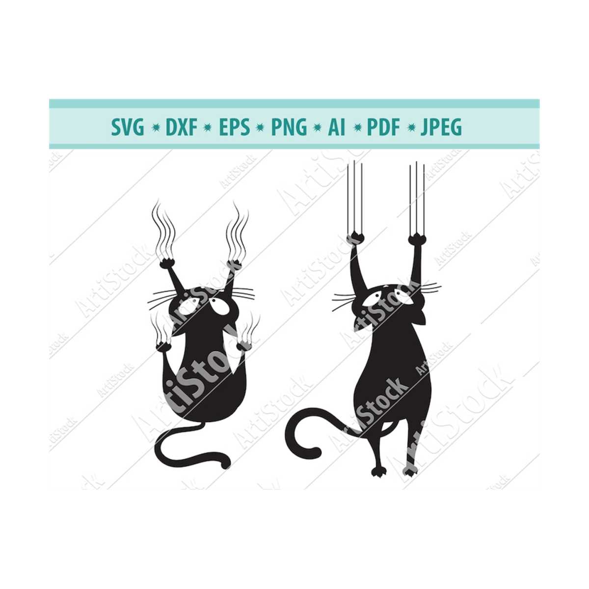 Funny cat, screeching cat, falling cat, black cat, clip art - Inspire ...