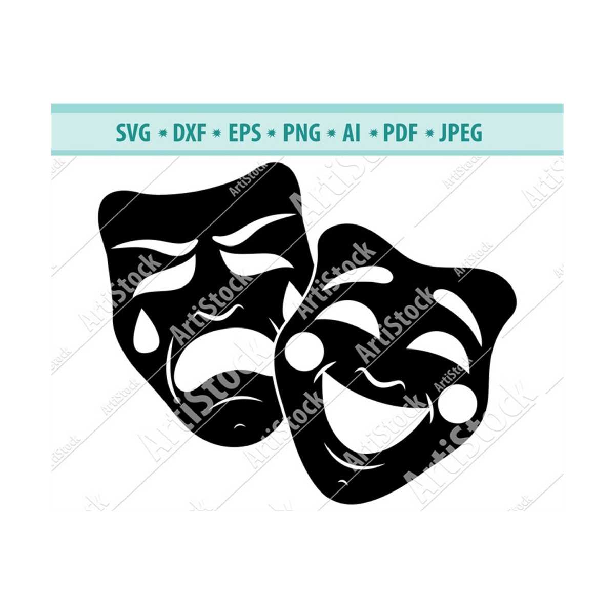 comedy tragedy svg - Inspire Uplift