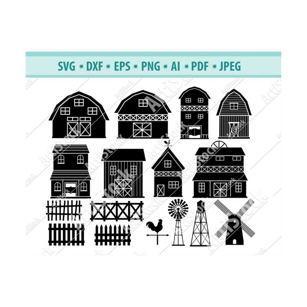 Barn SVG Bundle, Farm Barn SVG, Farm Svg, Barn Clipart, Barn | Inspire ...