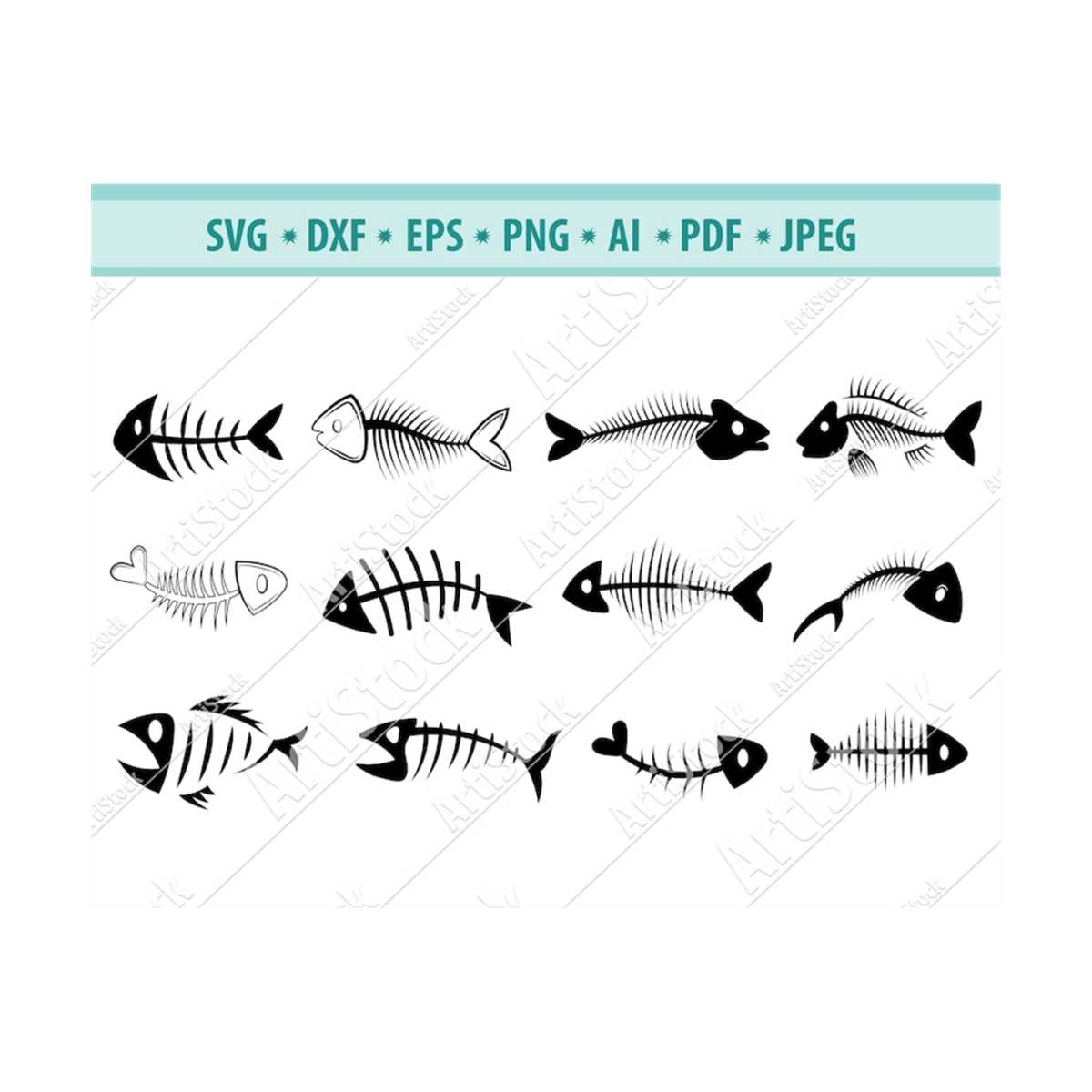 Fish Bone svg byndle, fish skeleton svg, dead fish svg, Fish - Inspire ...