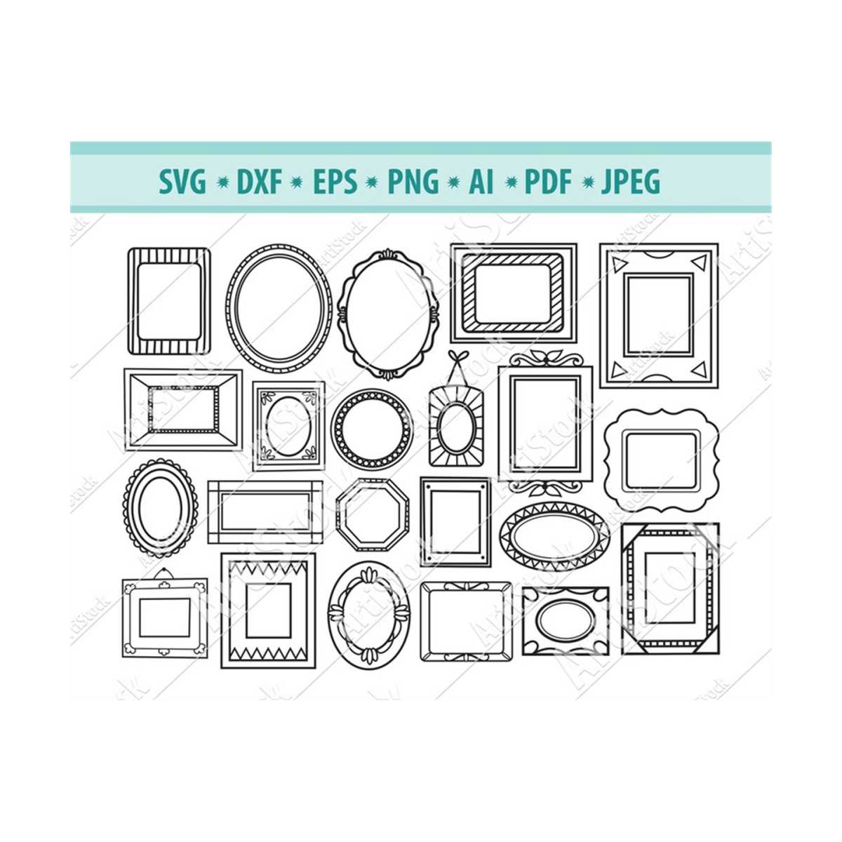 Frame Svg bundle, Baroque frame svg, Ornamental frame Svg, V | Inspire ...