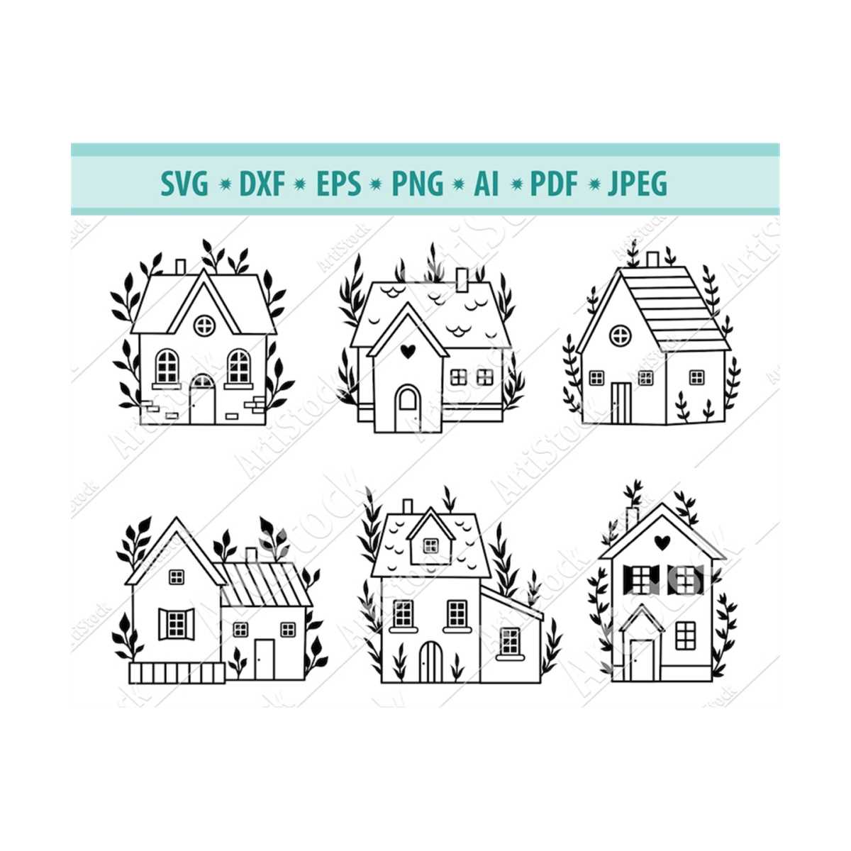 Little House Svg, Scandinavian houses SVG, Nordic Svg, Flora | Inspire ...
