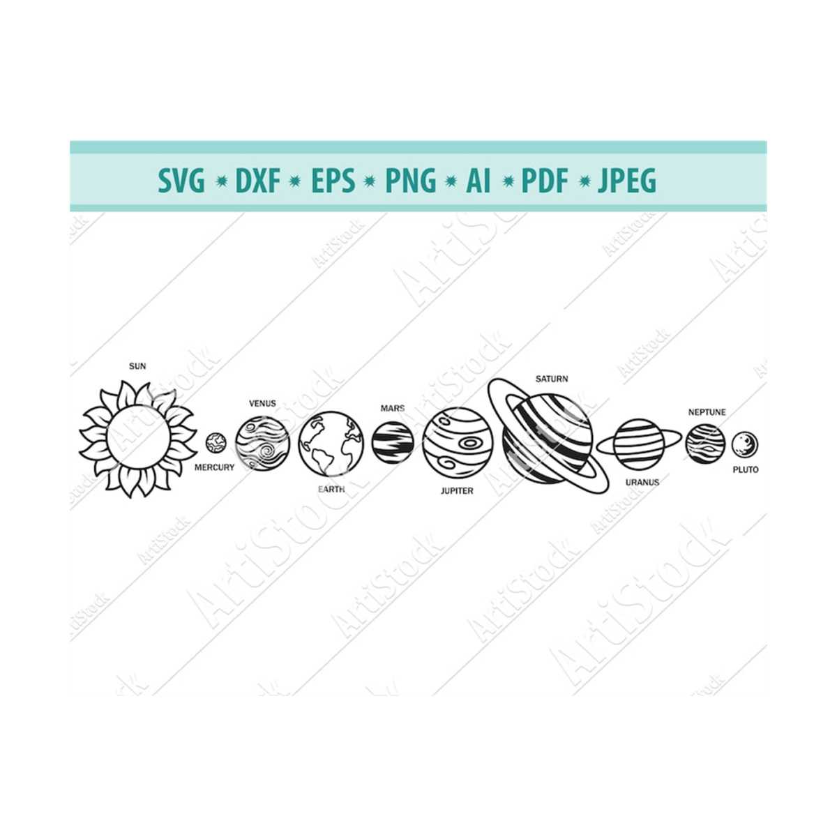 Solar System Svg, Planets Svg, Earth Svg, Astronaut Svg, Uni | Inspire ...