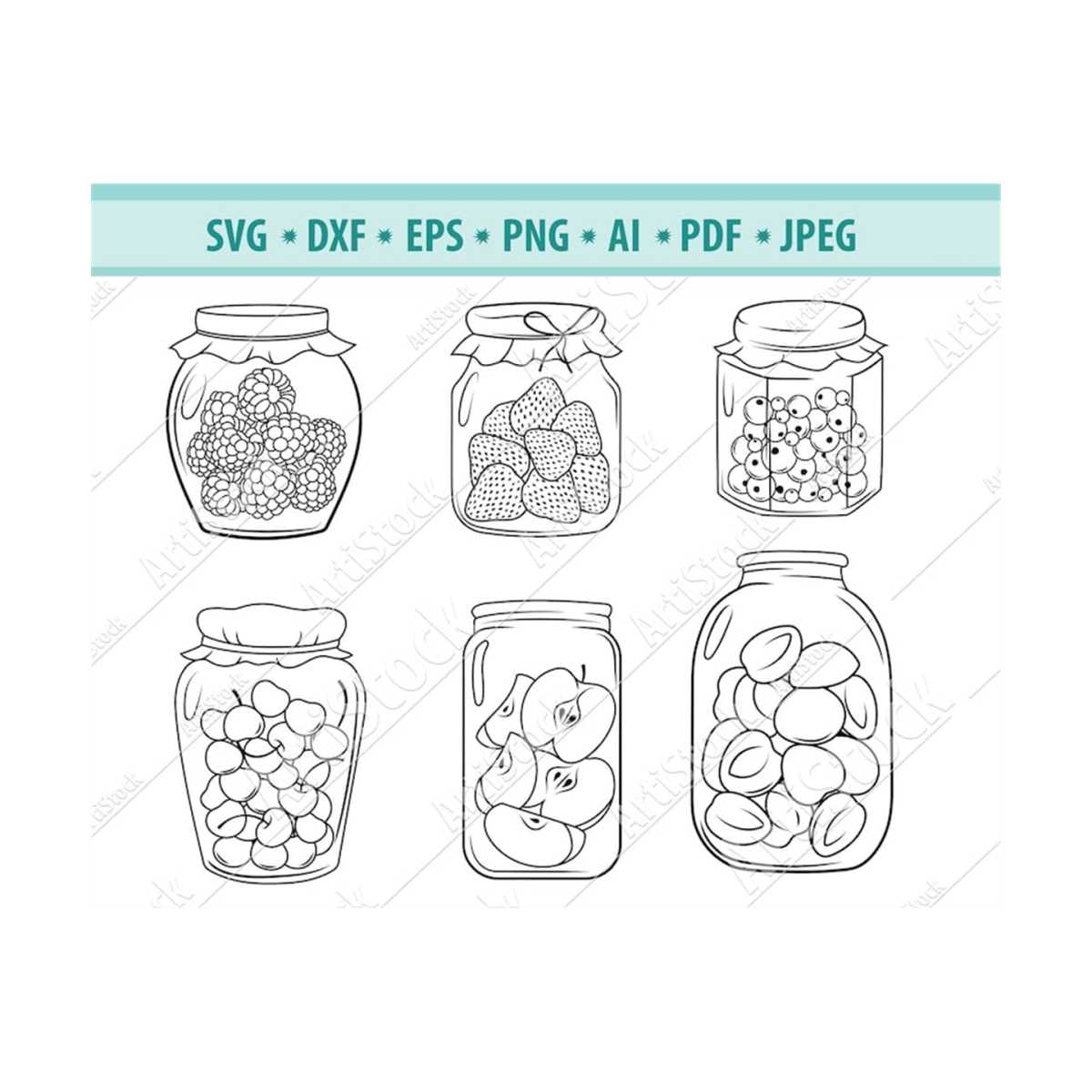 Jam jar Svg, Mason Jar Svg, Bottle Svg, Jar Clipart, Berries | Inspire ...